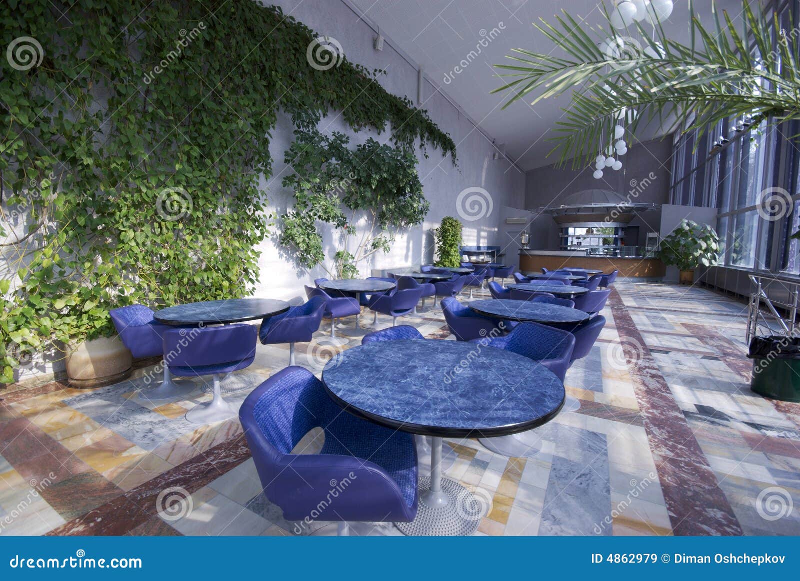 Empty cafe interior stock image. Image of glass, green - 4862979