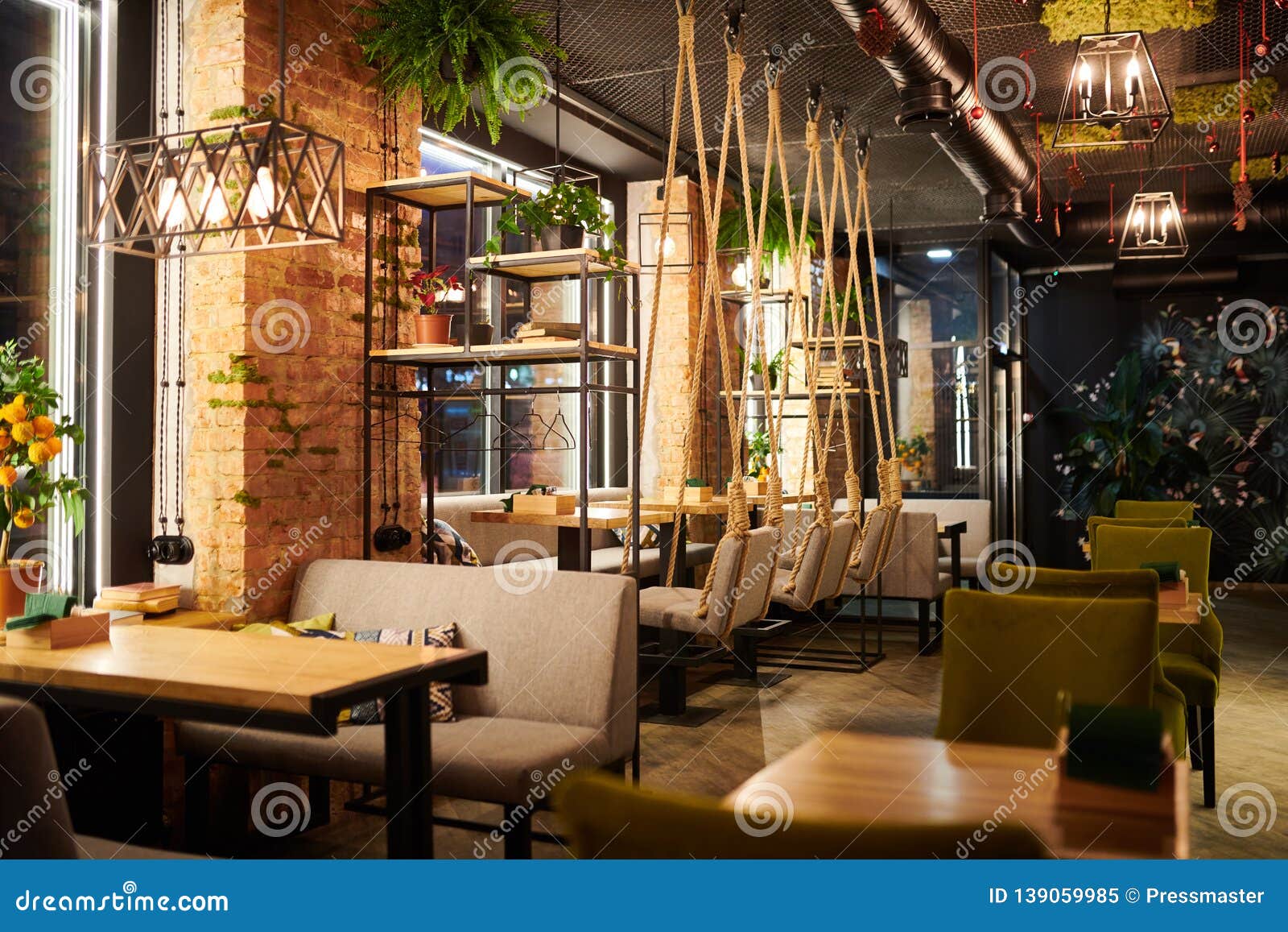 Empty cafe stock image. Image of service, group, restaurant - 139059985