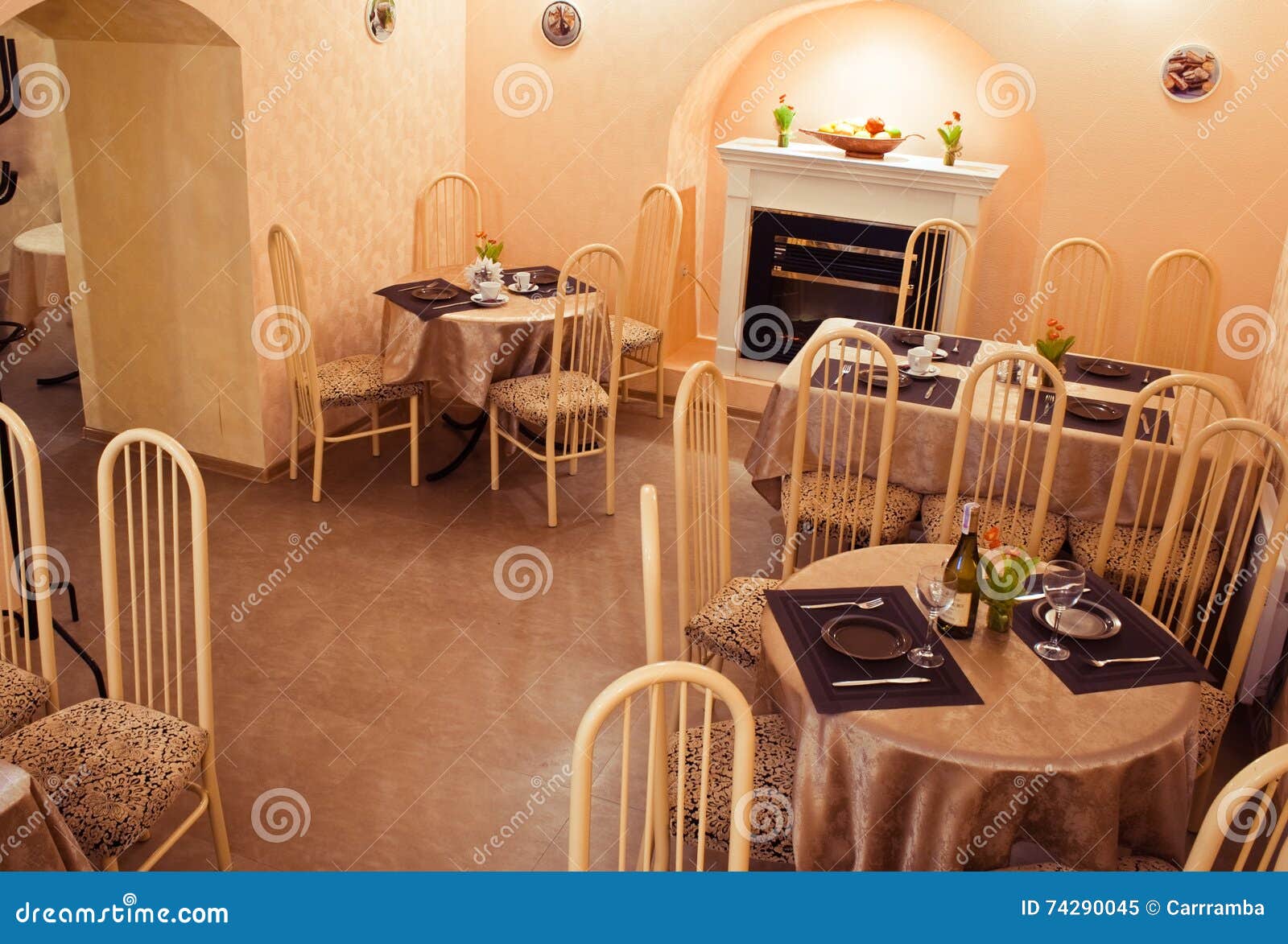 Empty cafe interior stock image. Image of cafe, design - 74290045