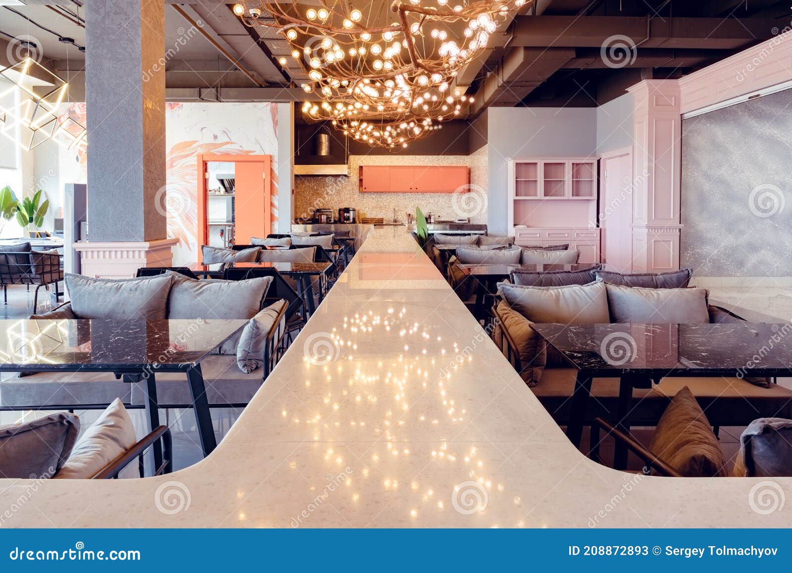 Empty Cafe or Restaurant Interior at a Daytime Editorial Stock Photo ...