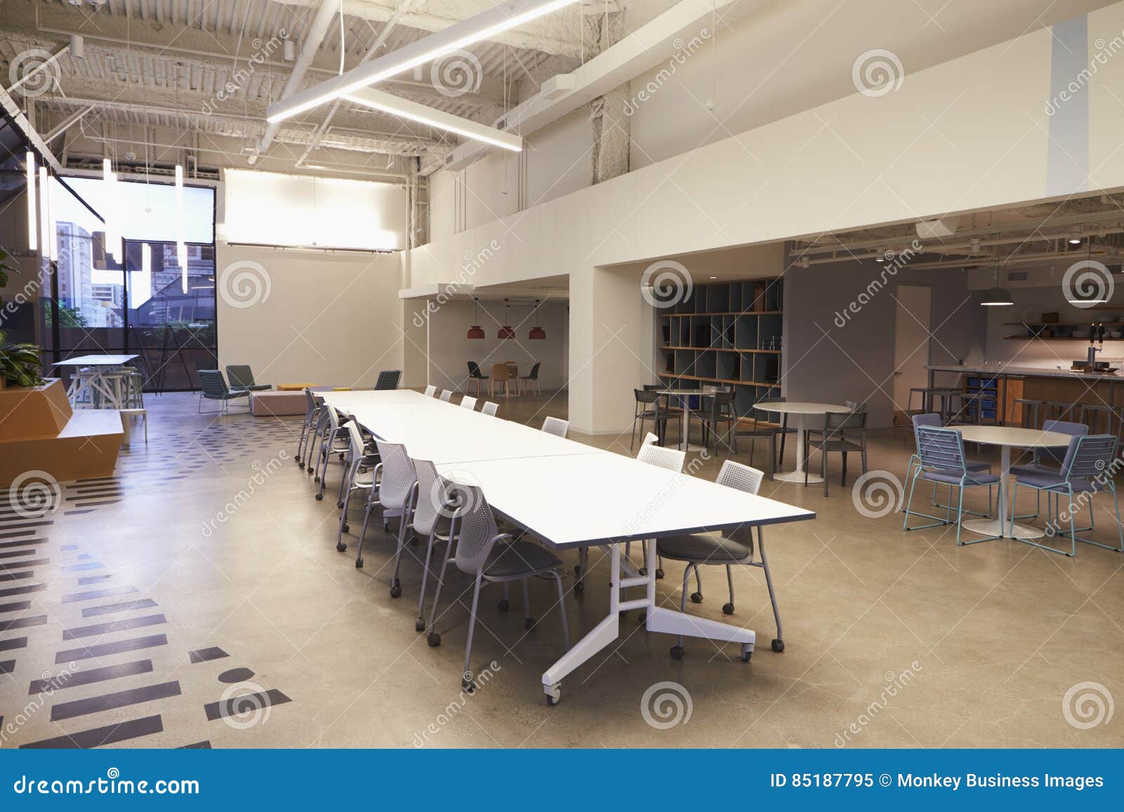 Empty Cafeteria in a Corporate Business, Los Angeles Stock Image ...