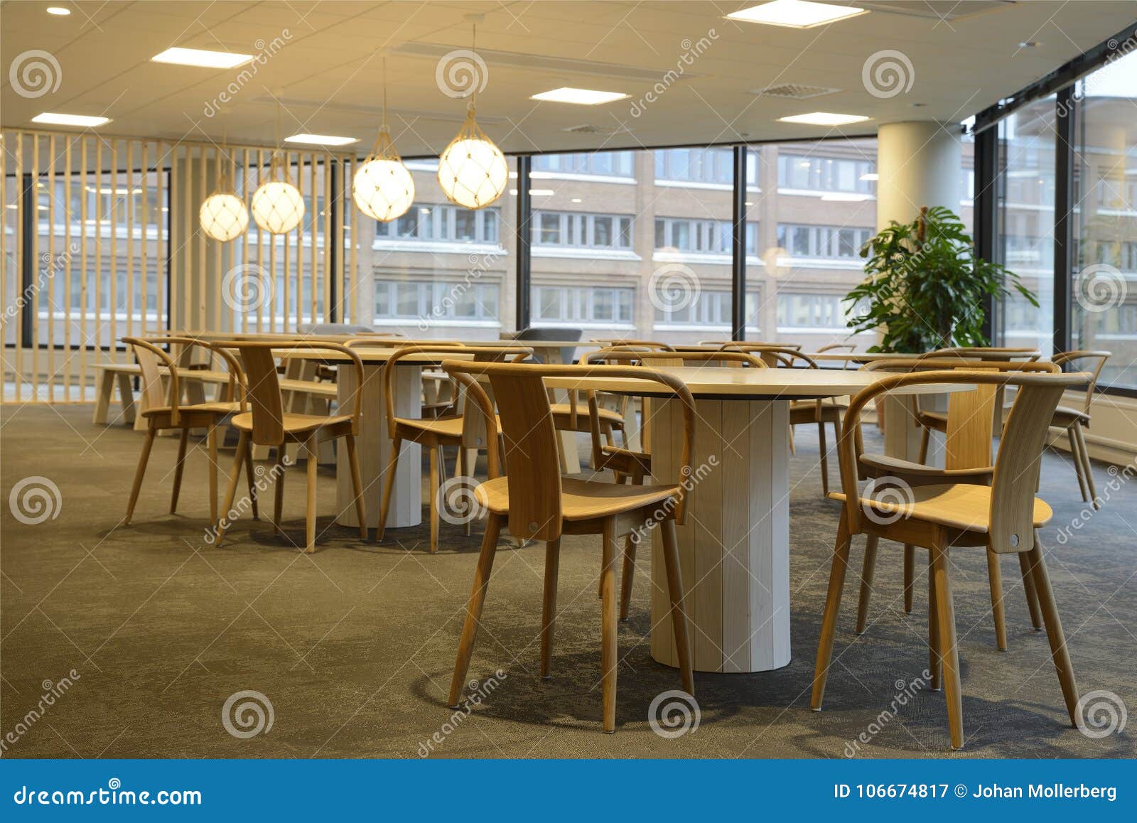 An Empty Cafeteria Interior Shot. Stock Image - Image of cafeteria ...