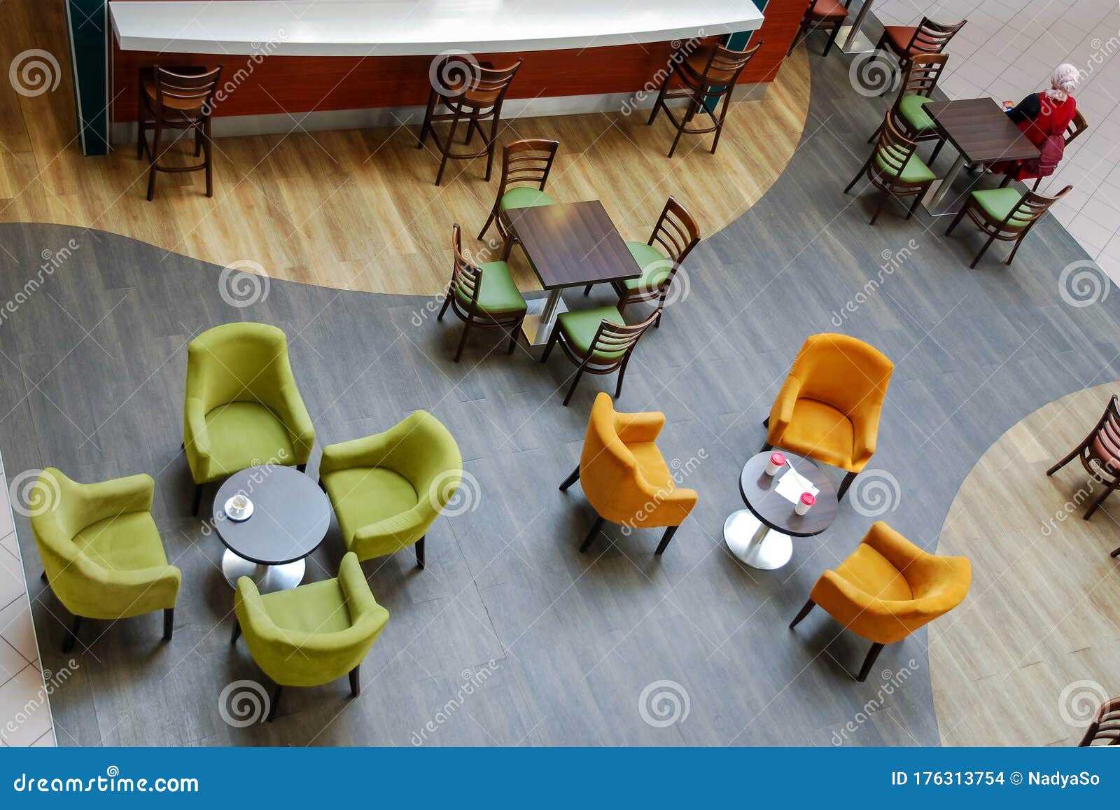 Empty Cafeteria at Shopping Center Editorial Stock Image - Image of ...