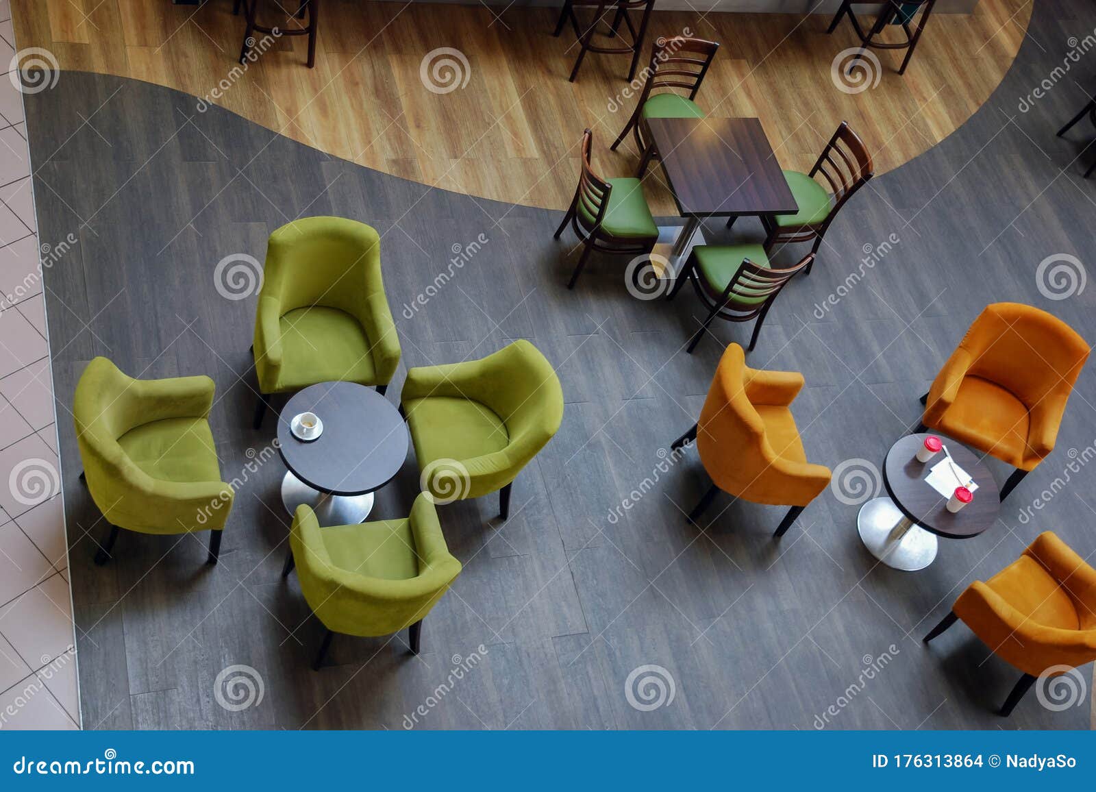 Empty Cafeteria in Shopping Center Stock Photo - Image of eatery ...