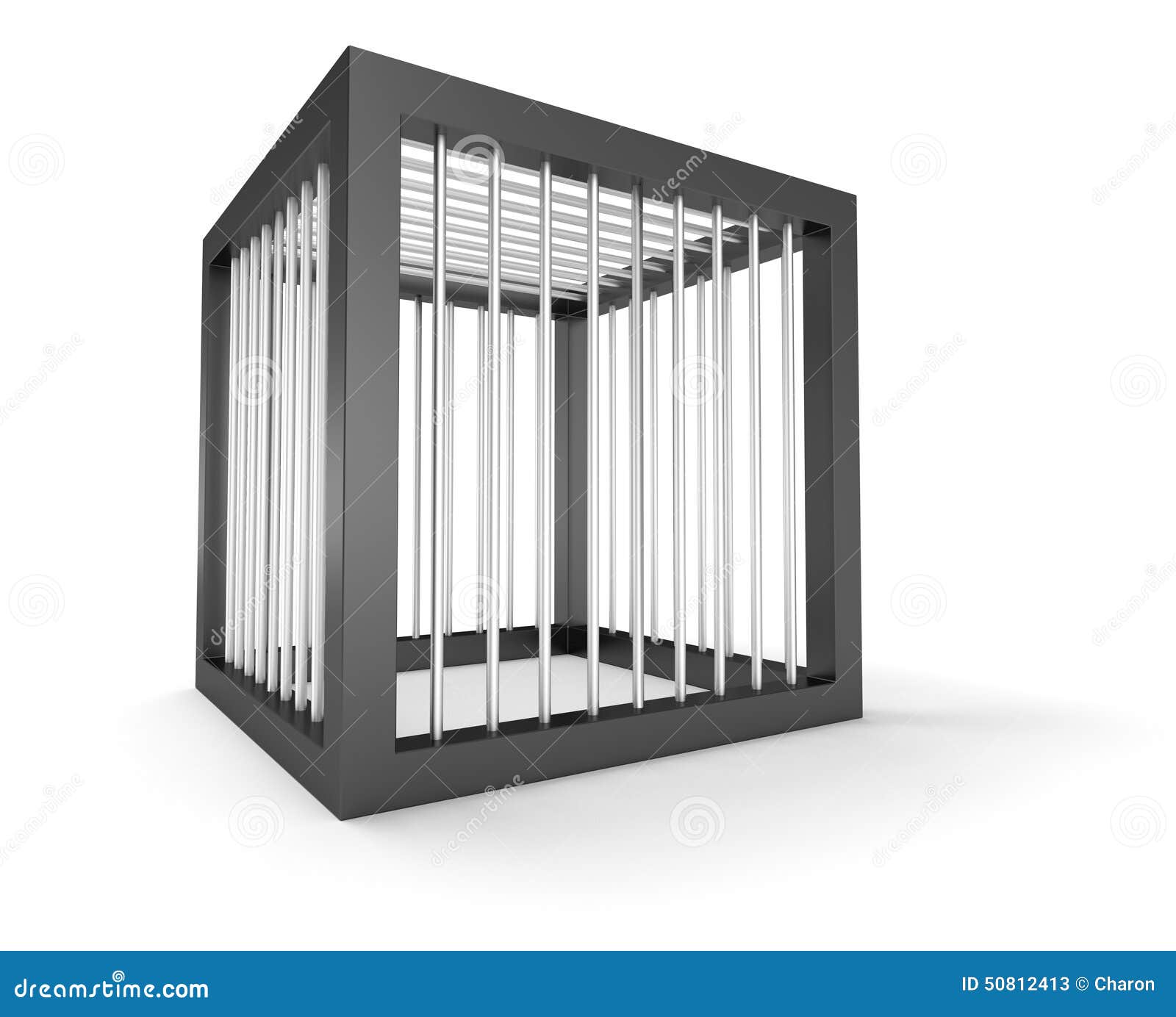 Empty Cage Cubic Prison Cage Isolated Stock Photo - Image: 50812413