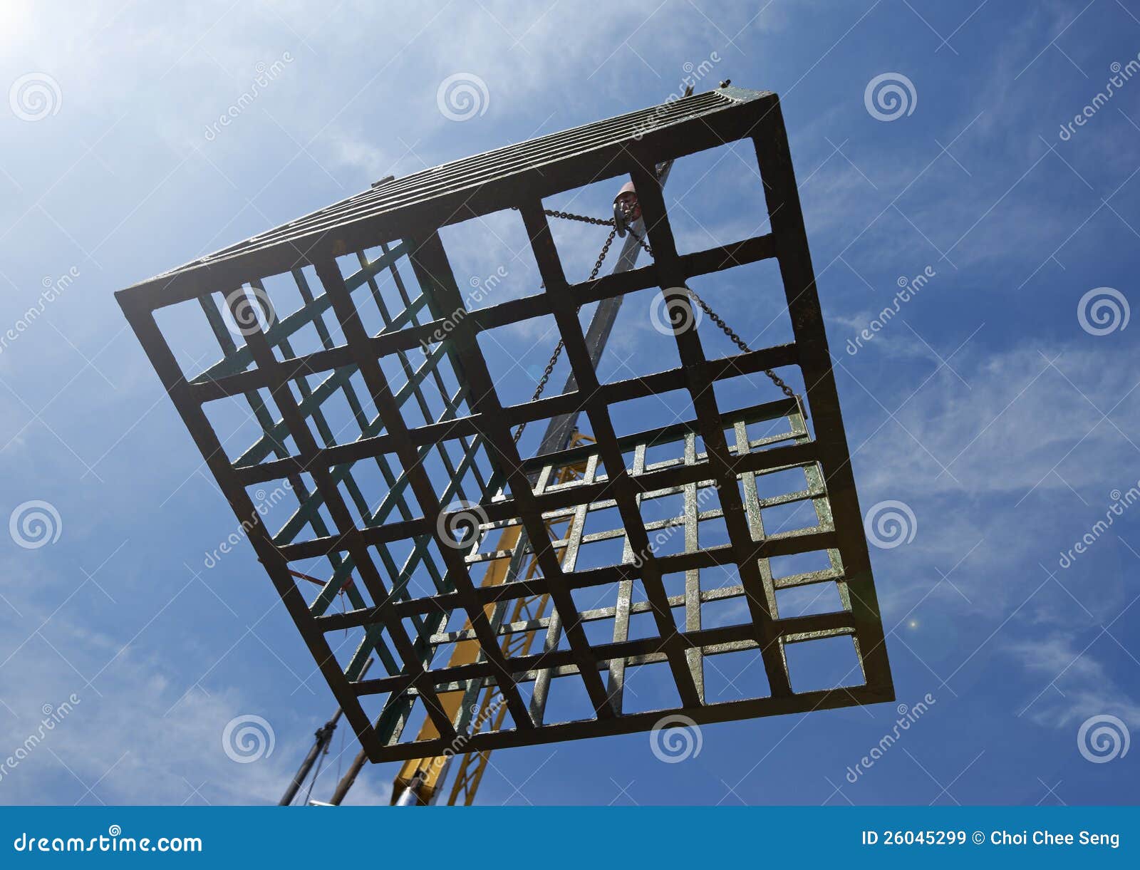 Empty cage on sky stock image. Image of crane, mobile - 26045299