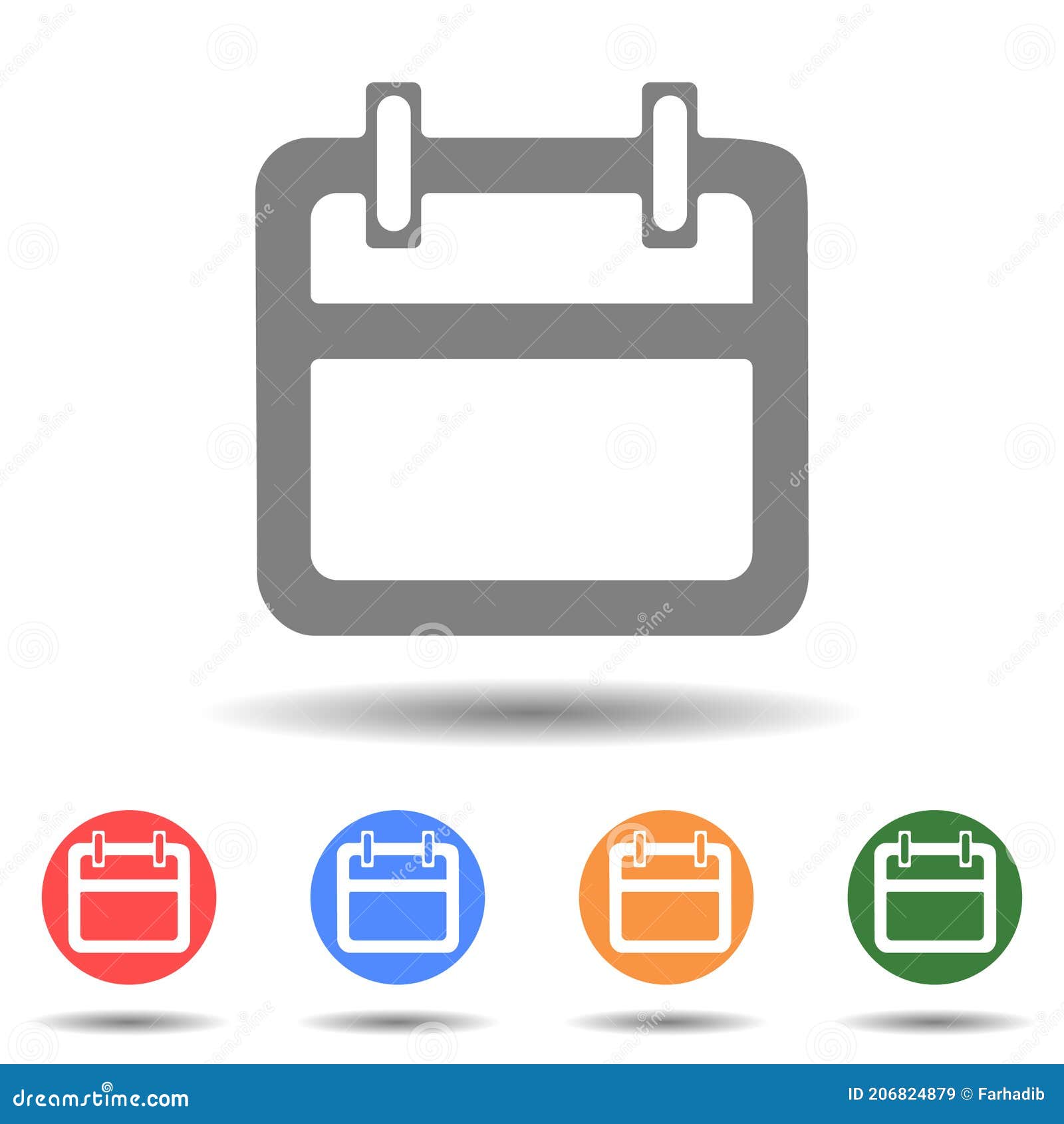 Empty Calendar Icon Vector Logo Isolated on Background Stock Vector ...