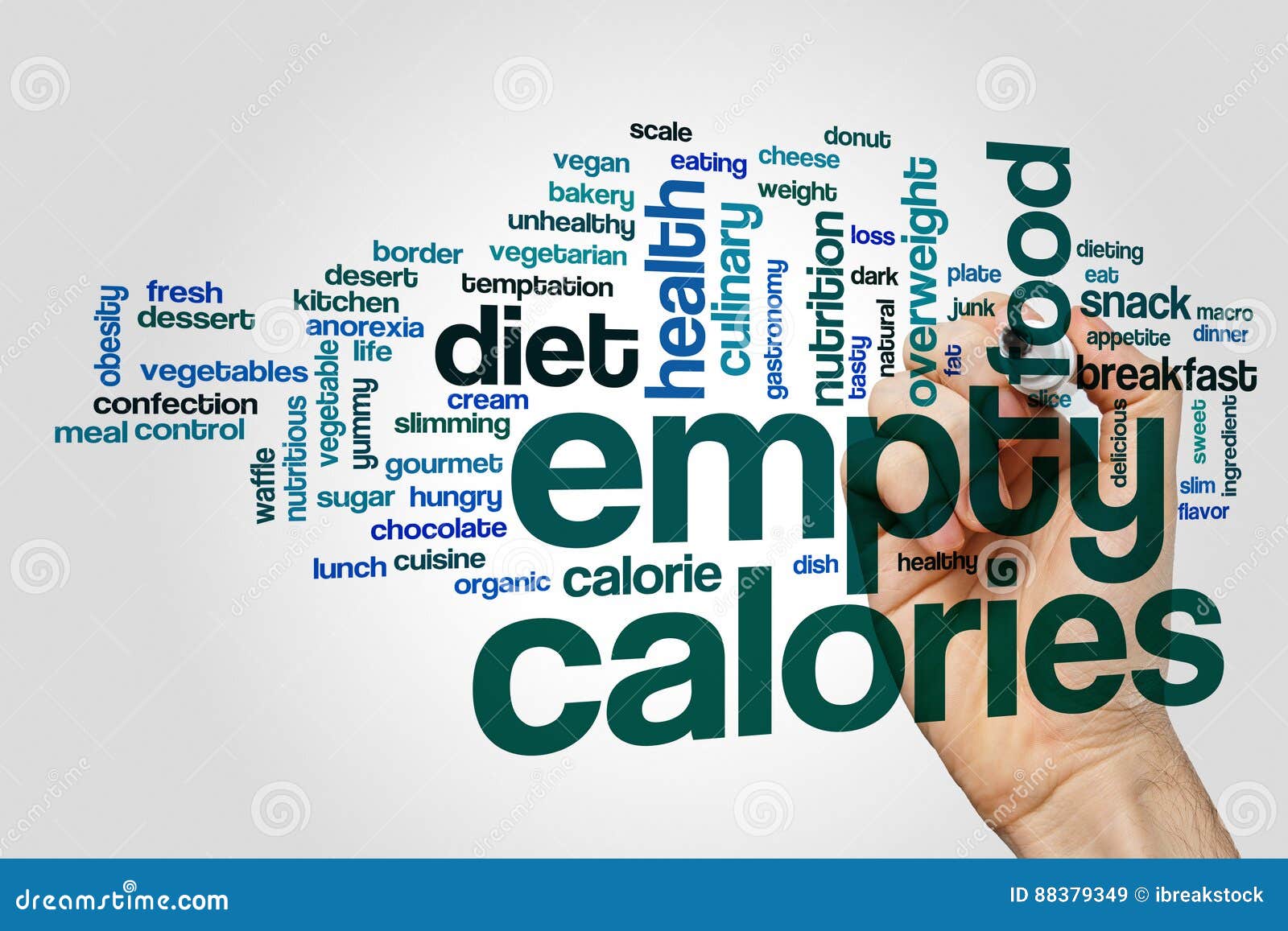 Empty calories word cloud stock image. Image of lunch - 88379349