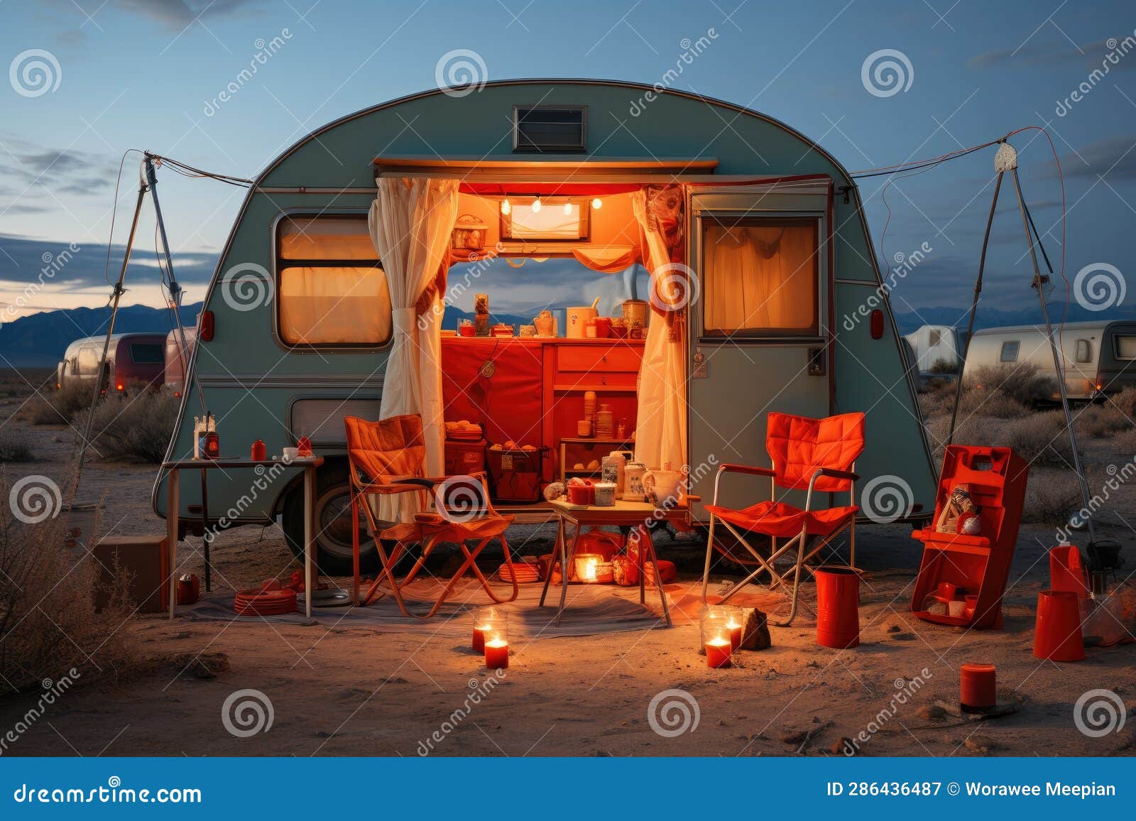 Empty Camping Tent. Camp Trip Concept Stock Image - Image of hiking ...
