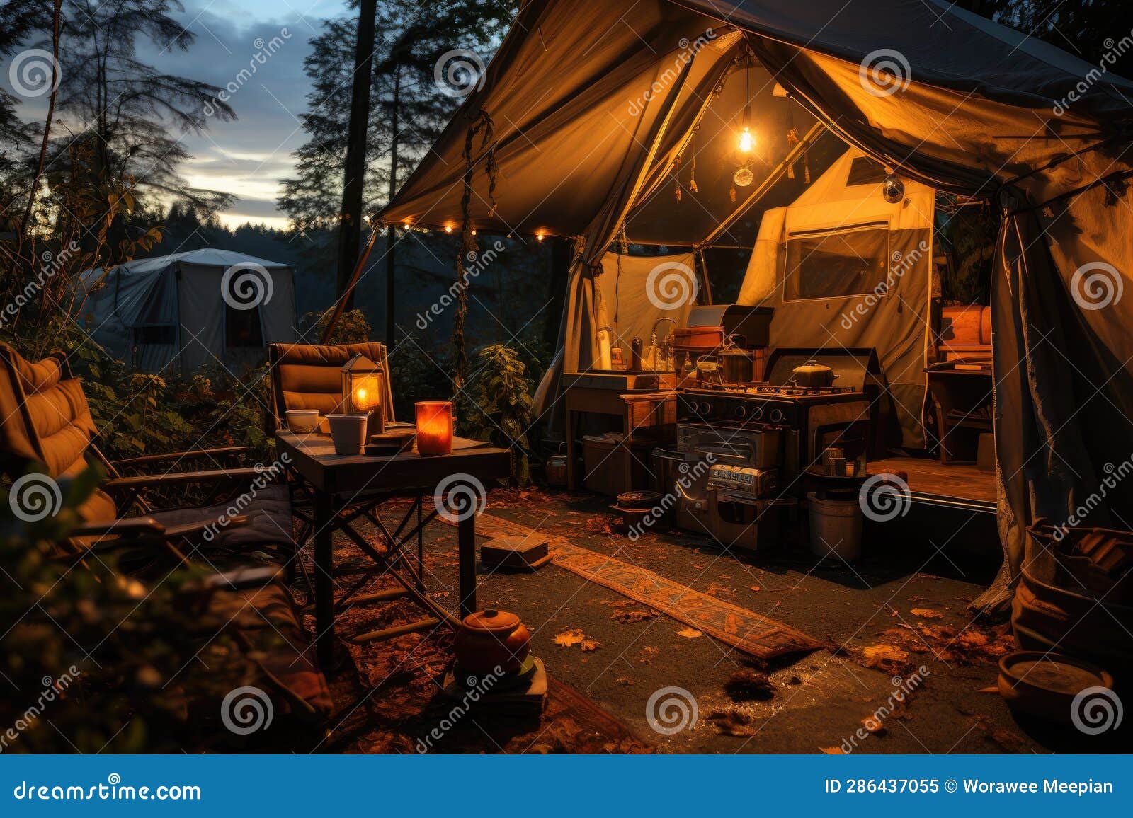 Empty Camping Tent. Camp Trip Concept Stock Image - Image of equipment ...
