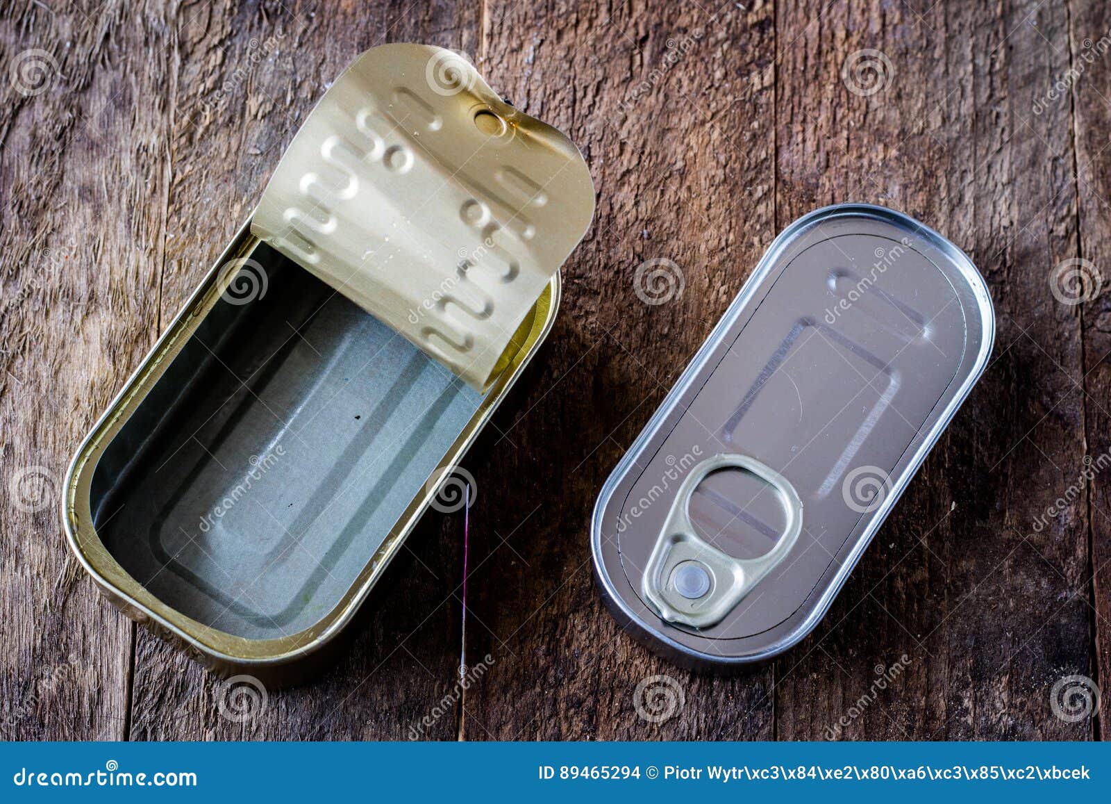 Empty can of fish stock photo. Image of closeup, dirty - 89465294