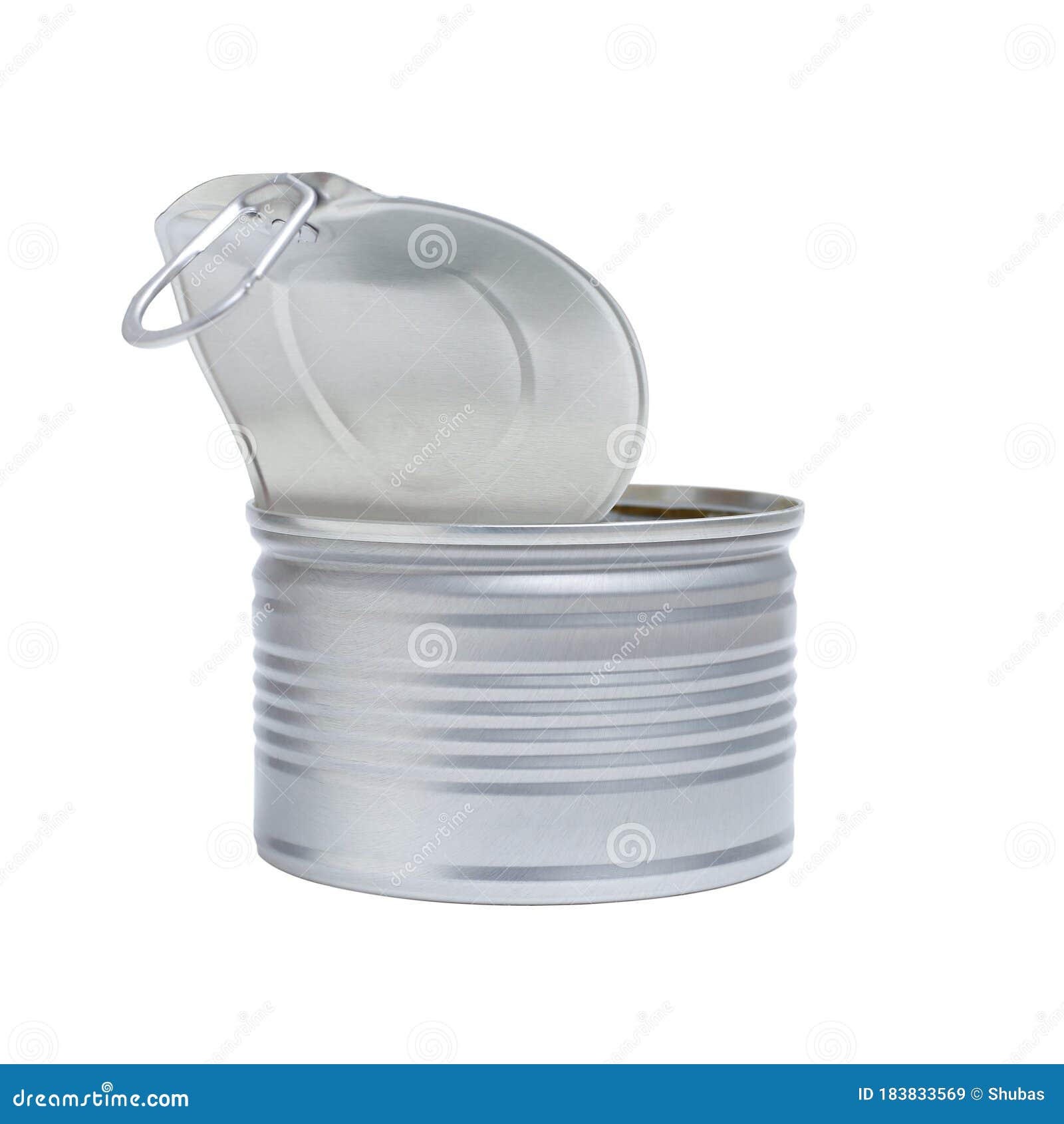 Empty Can, with the Lid Open. Isolated Stock Image - Image of billet ...