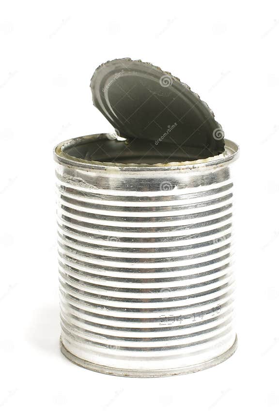 Empty Can with Open Lid Isolated on the White Background Stock Image ...