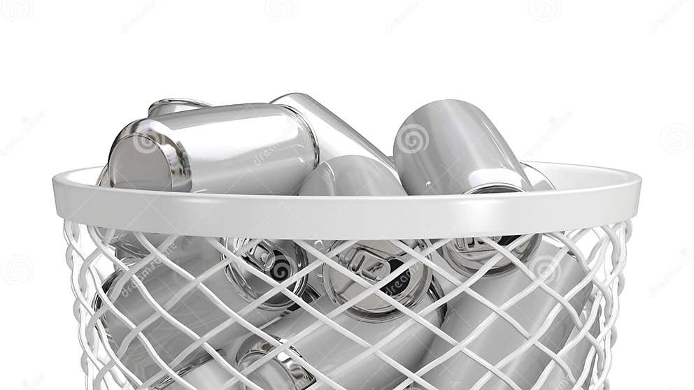 Empty Can in Trash Can. Ecology Concept 3d Rendering Stock Illustration ...