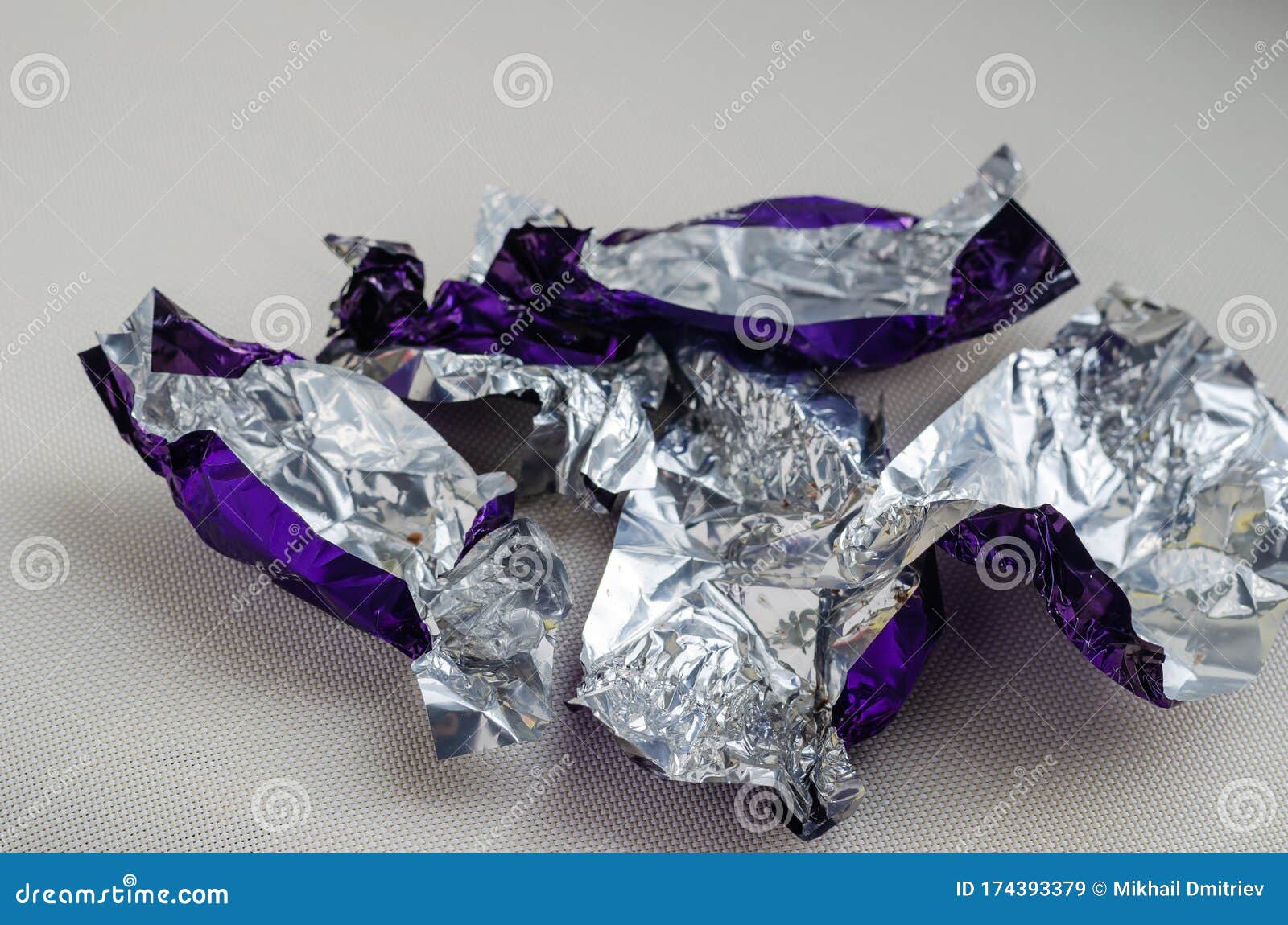 Empty Candy Wrappers on a Light Background Stock Image - Image of point ...