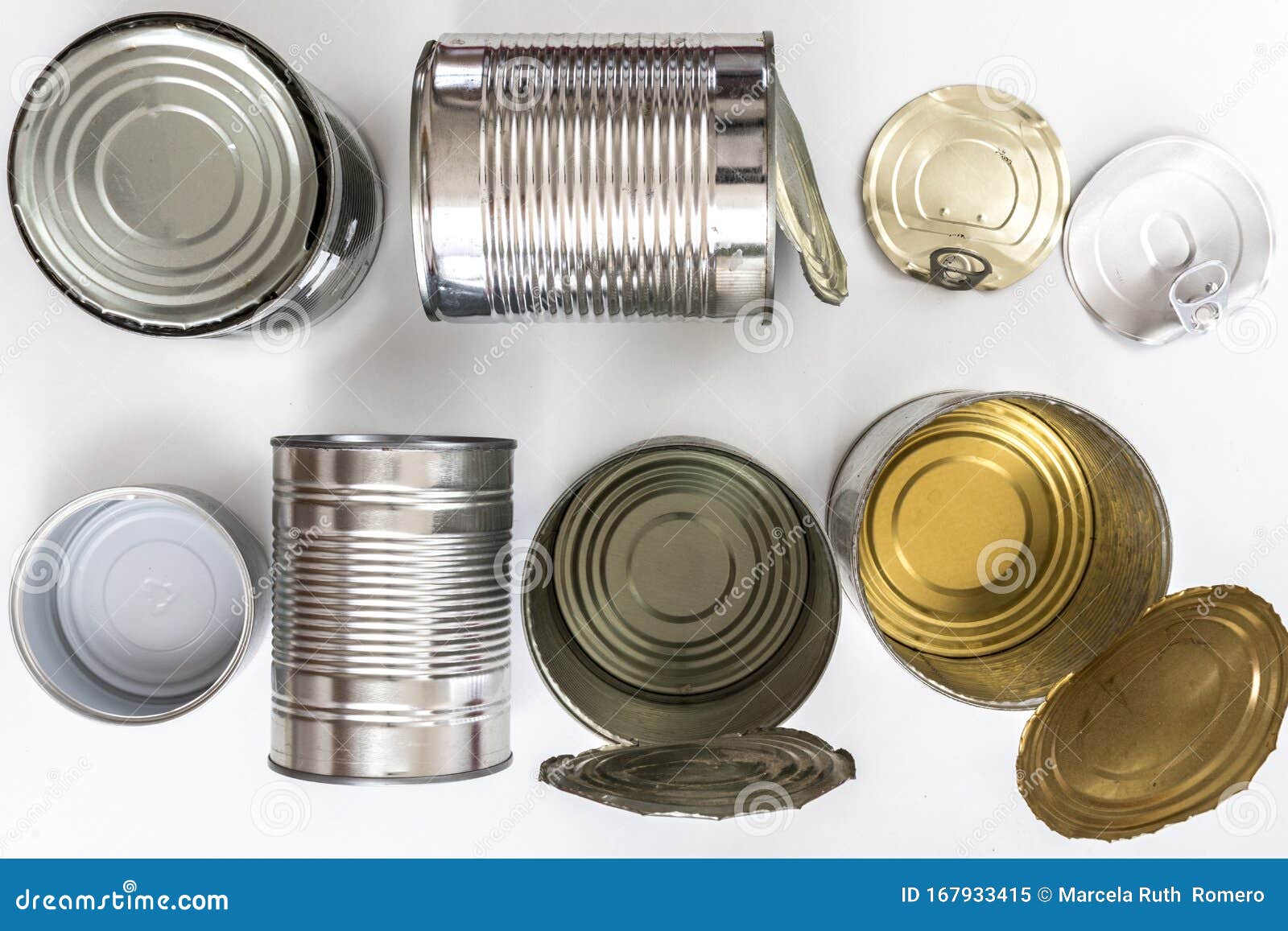 Empty cans for recycling stock image. Image of paper - 167933415