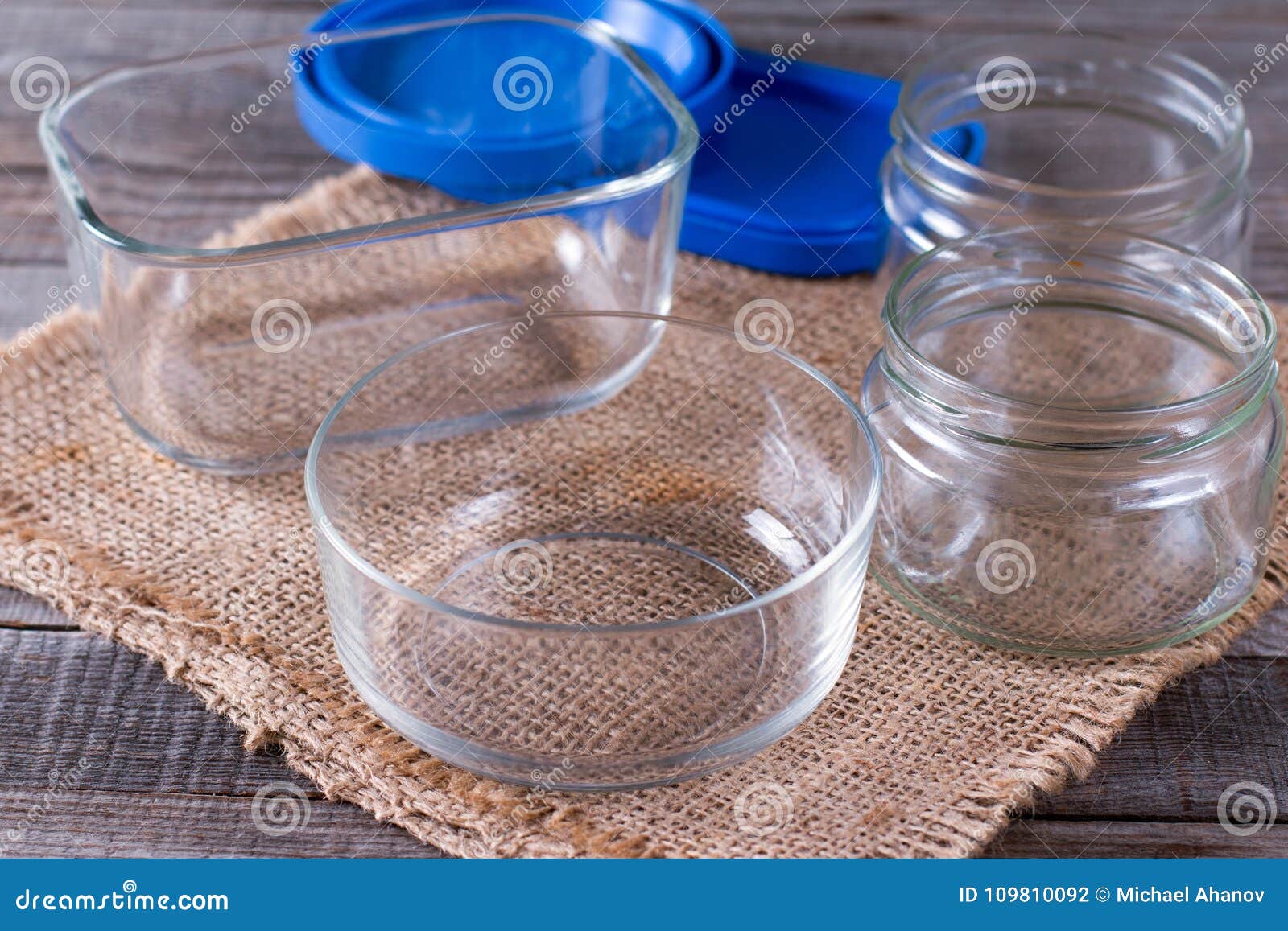 Empty Canning Jars Await Use on a Wooden Table Stock Photo - Image of ...