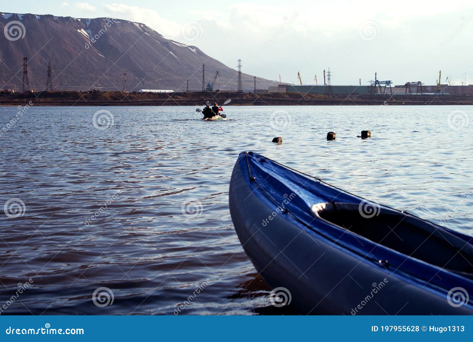 Empty Canoe at Sunset. Canoe on the Shore of Long Lake in Norilsk Stock ...