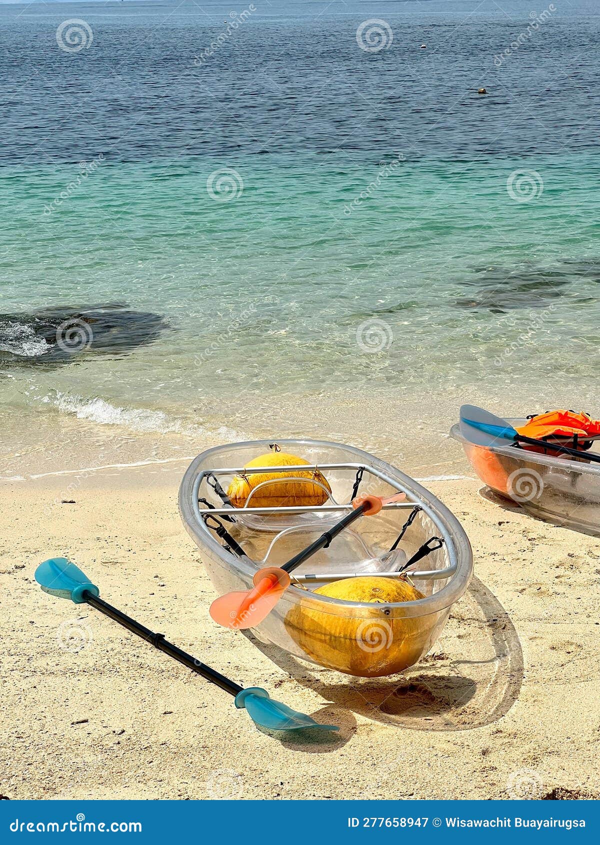 Empty Canoes Waiting To Be Used Stock Image - Image of water, used ...