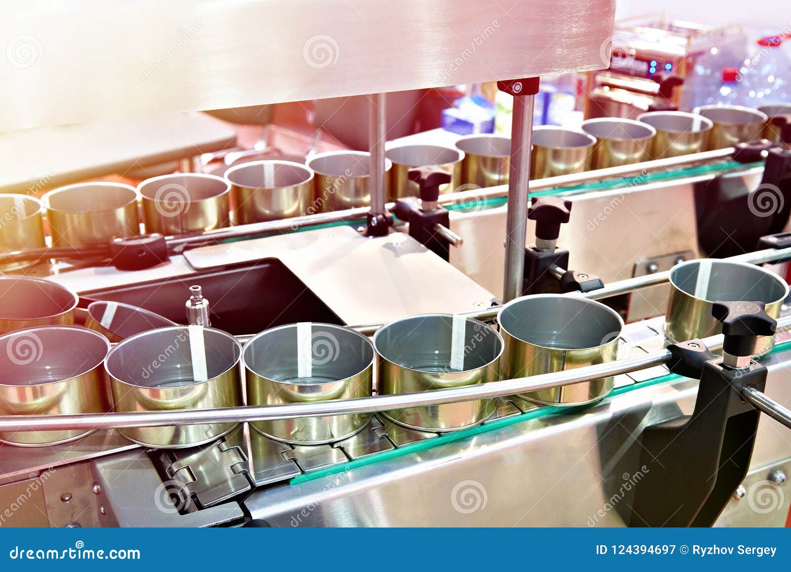 Empty Cans on Conveyor of Food Factory Stock Image - Image of nutrition ...