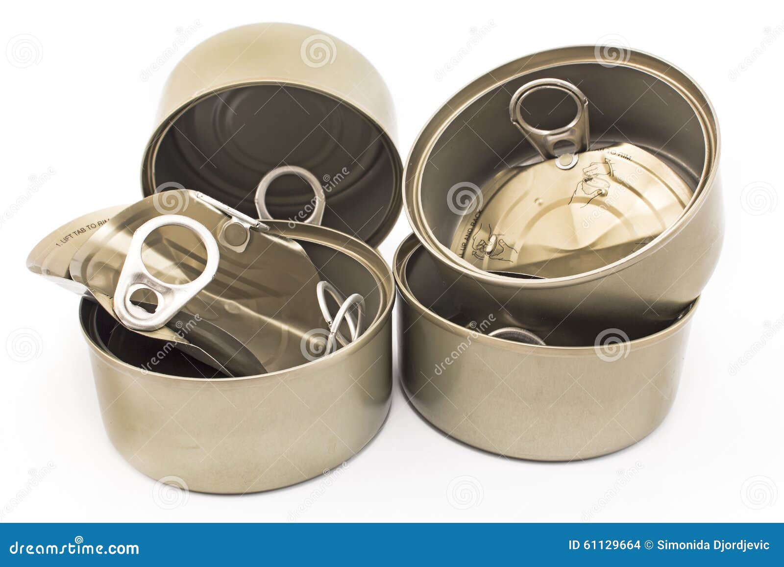 Empty Cans Isolated on White Stock Photo - Image of garbage, white ...