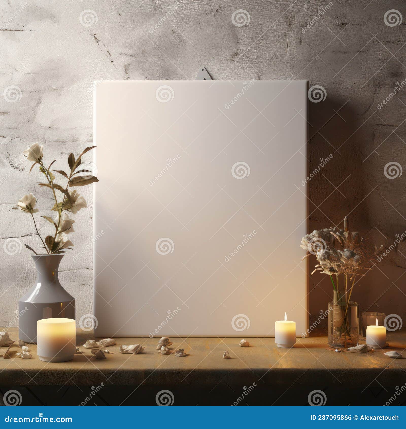 Empty Canvas for an Inscription. Stock Photo - Image of flower, card ...