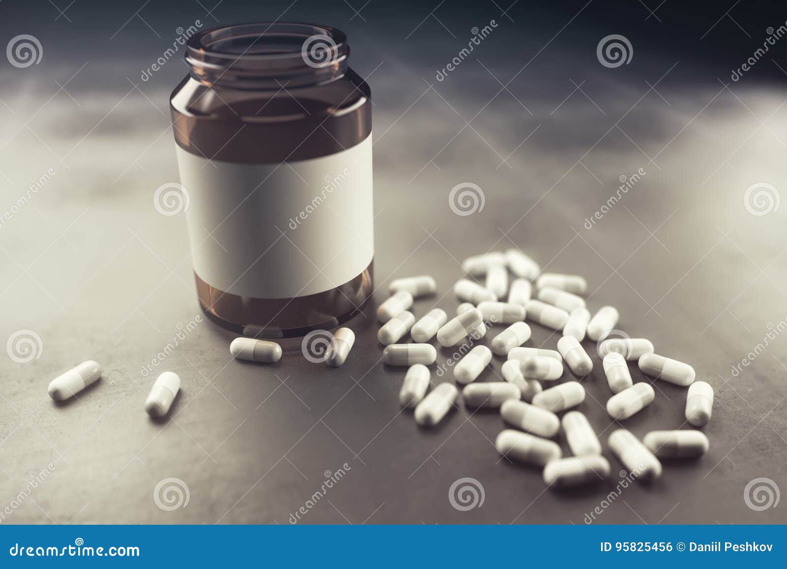 Empty capsule bottle stock illustration. Illustration of mockup - 95825456