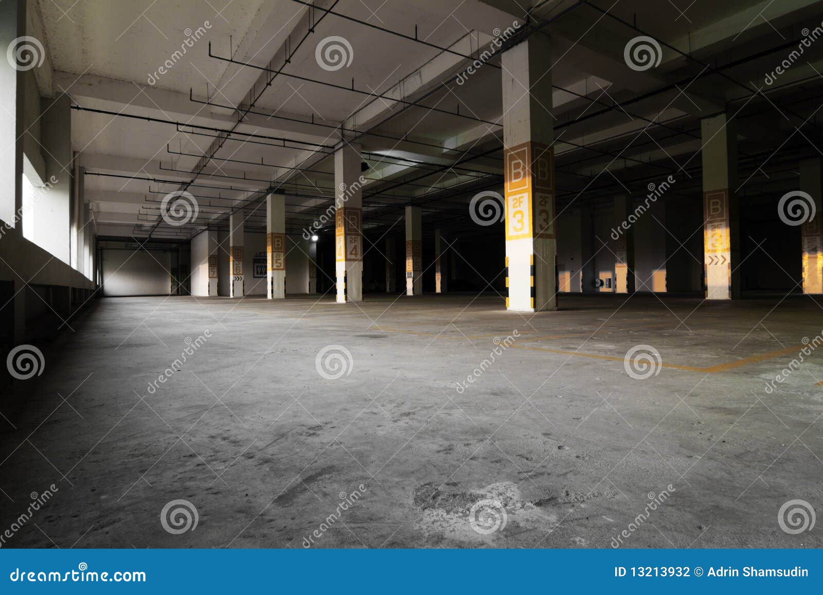 Empty Car Park or Parking Lot Stock Photo - Image of indoors, auto ...