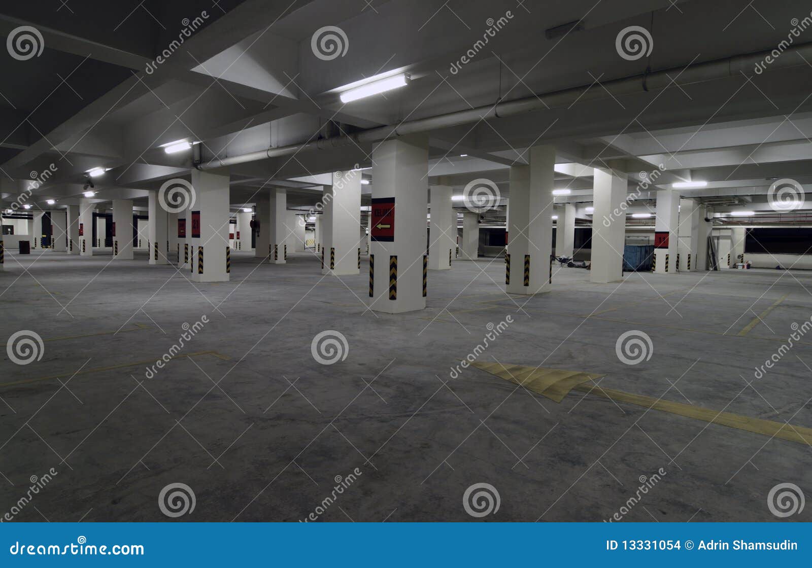 Empty Car Park or Parking Lot Stock Photo - Image of horizontal, copy ...