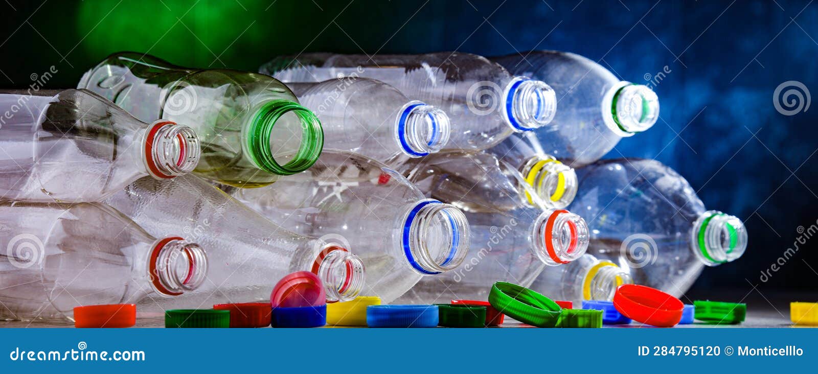 Empty Carbonated Drink Bottles. Plastic Waste Stock Photo - Image of ...