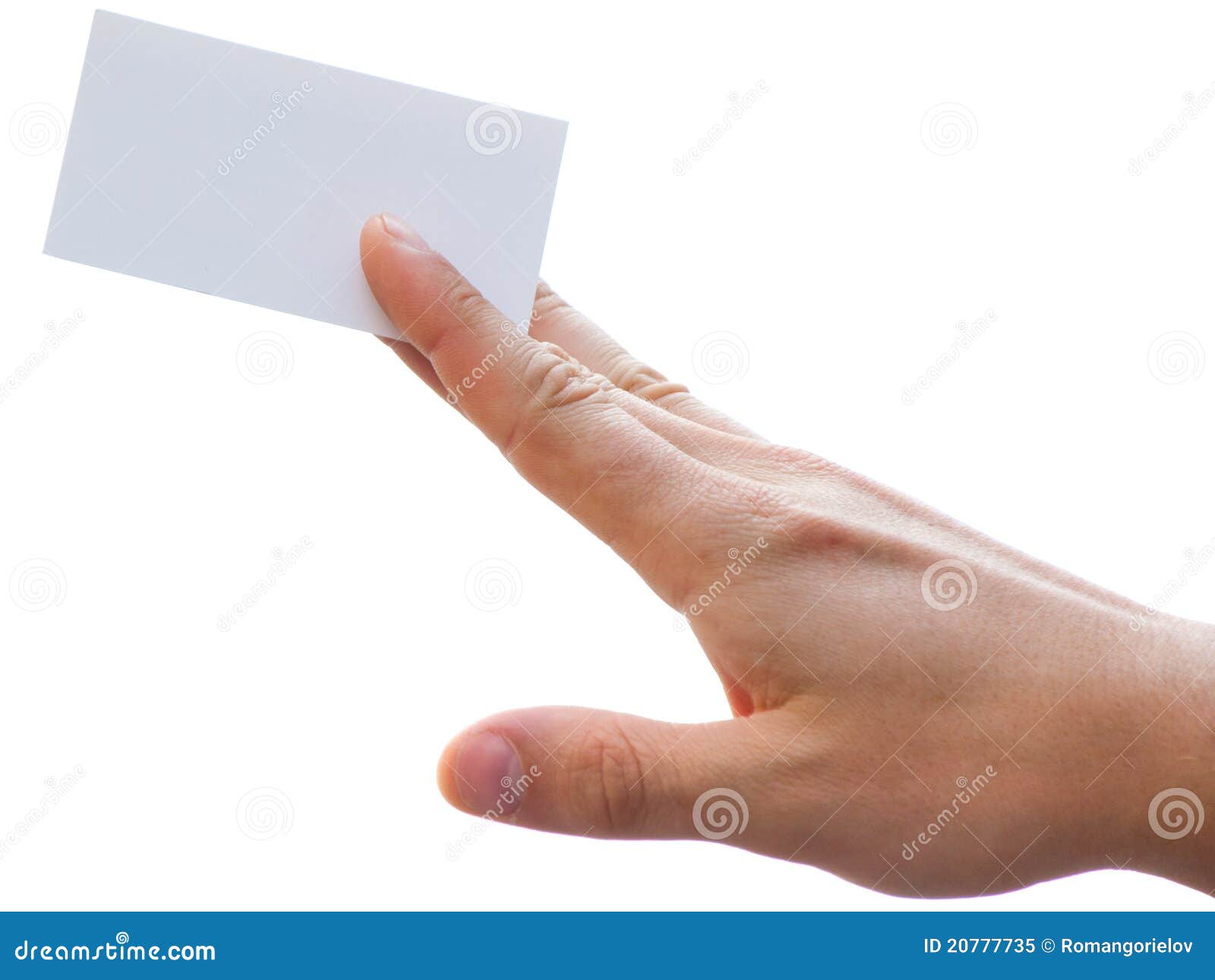 Empty card in a hand stock image. Image of paper, space - 20777735