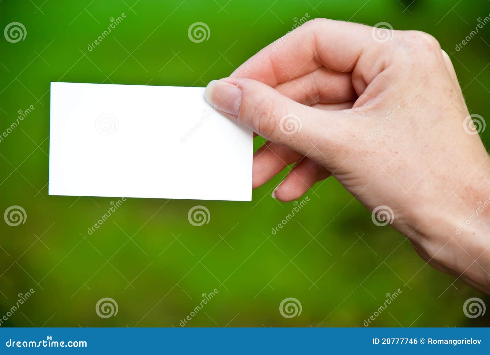 Empty card in a hand stock photo. Image of green, simple - 20777746