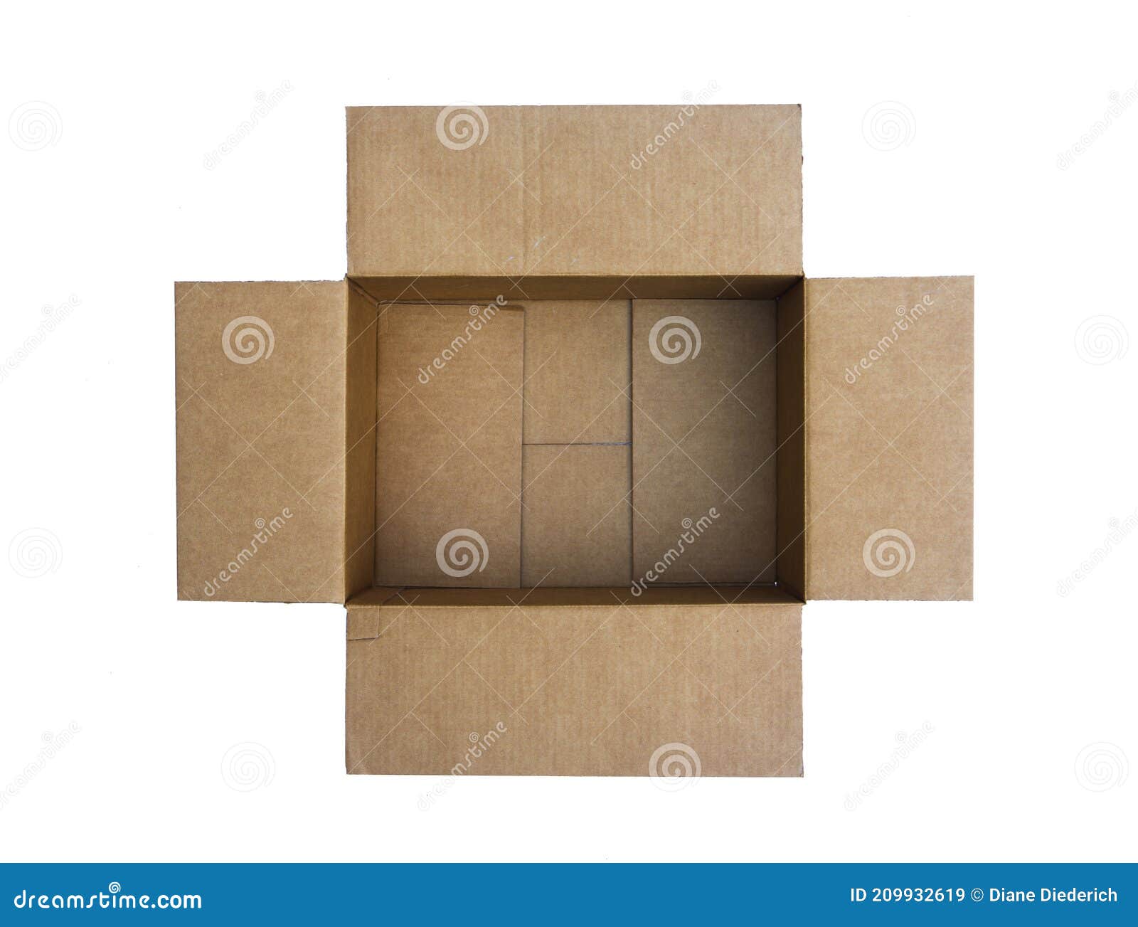 Empty Cardboard Box from Above Stock Image - Image of brown, white ...
