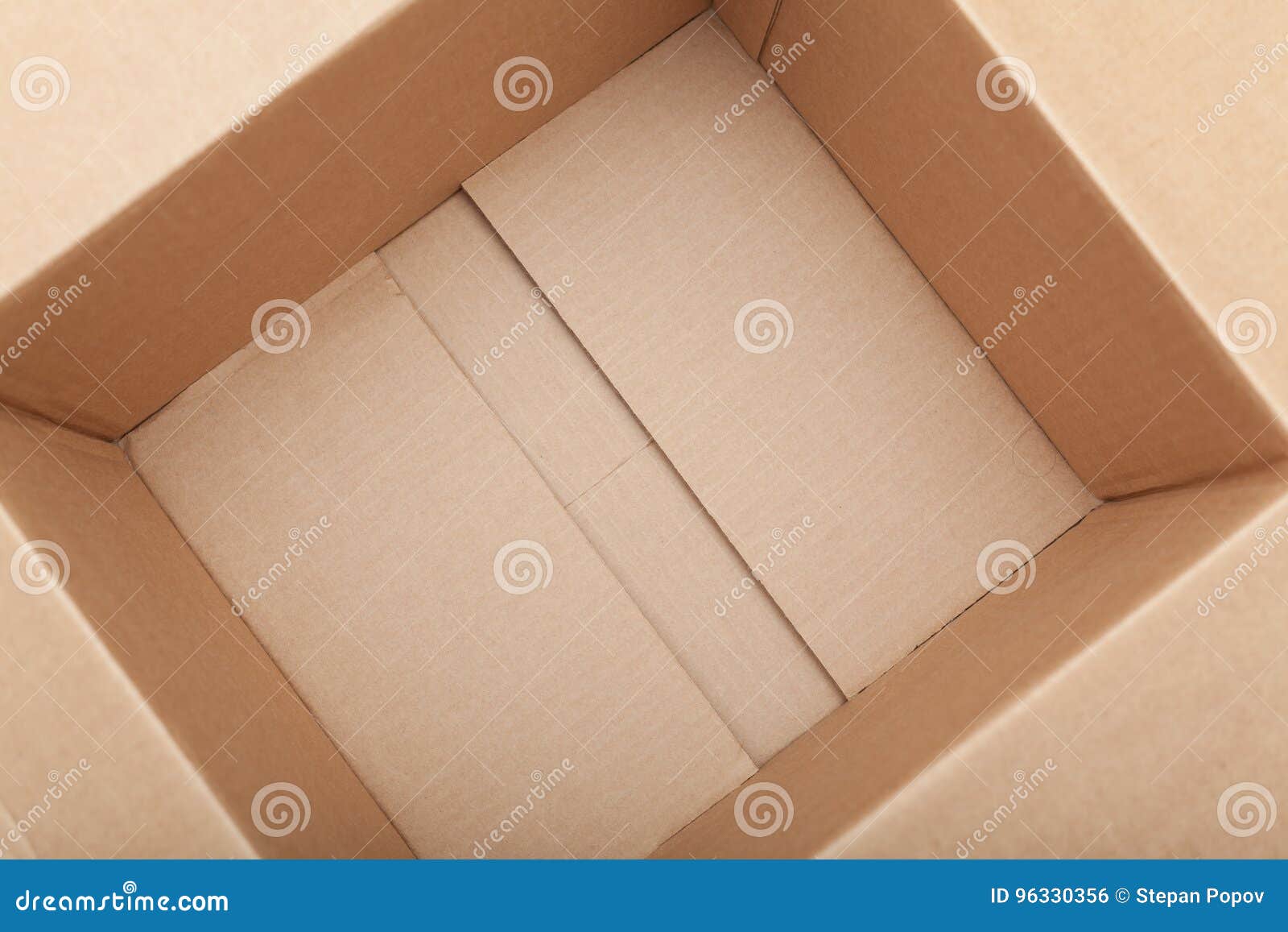 Empty cardboard box stock photo. Image of empty, open - 96330356