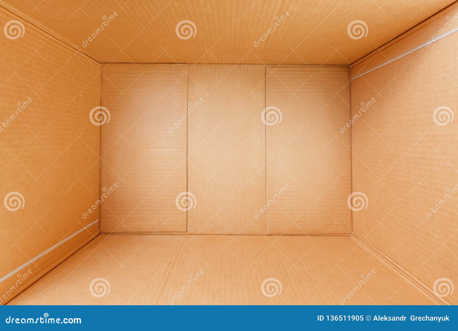 Empty Cardboard Box, Inside View. View from Above Stock Image - Image ...