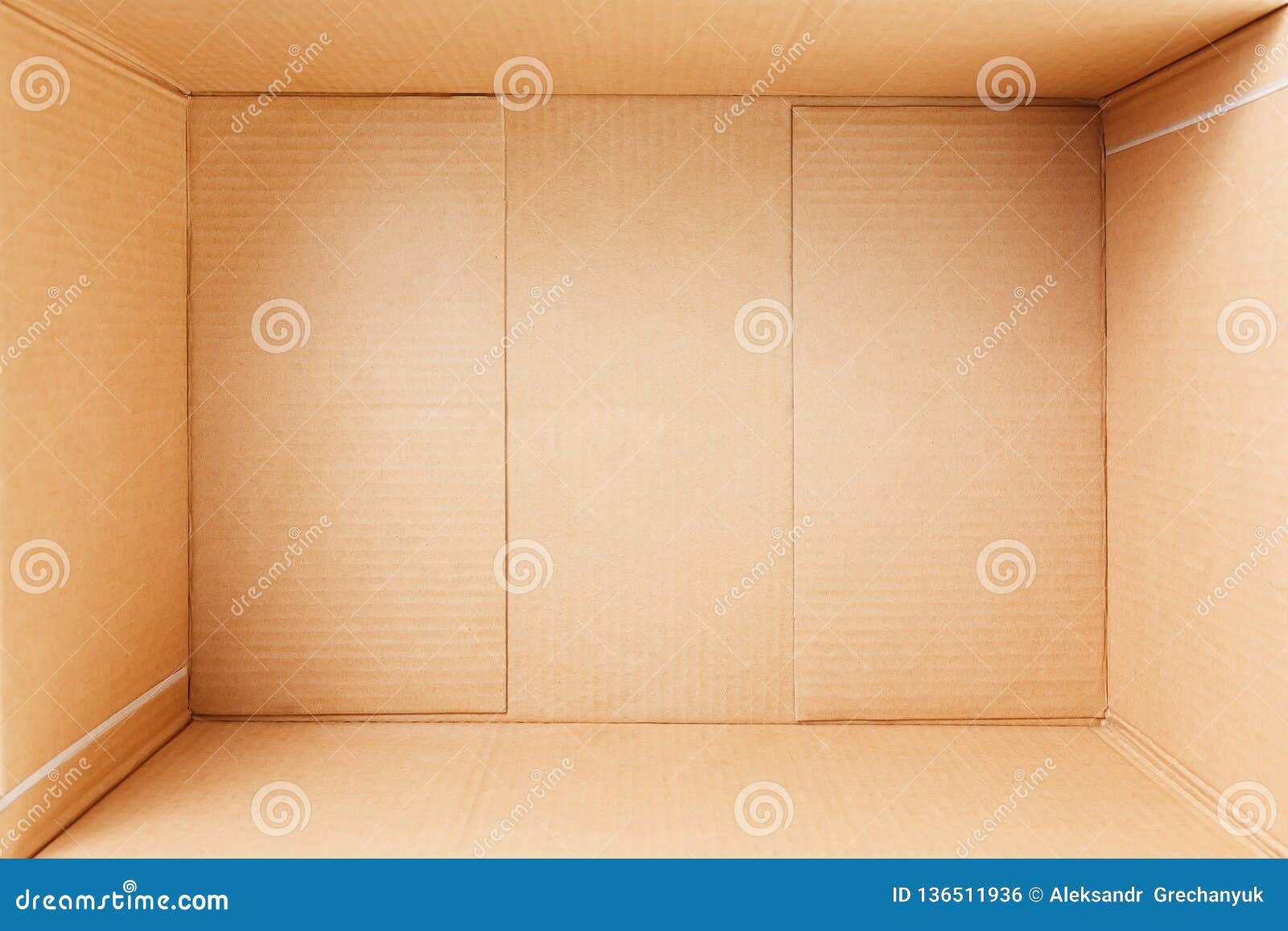 Empty Cardboard Box, Inside View. View From Above Stock Photo - Image ...