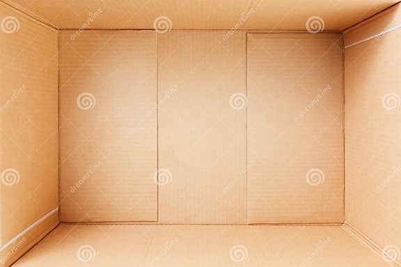 Empty Cardboard Box, Inside View. View from Above Stock Photo - Image ...