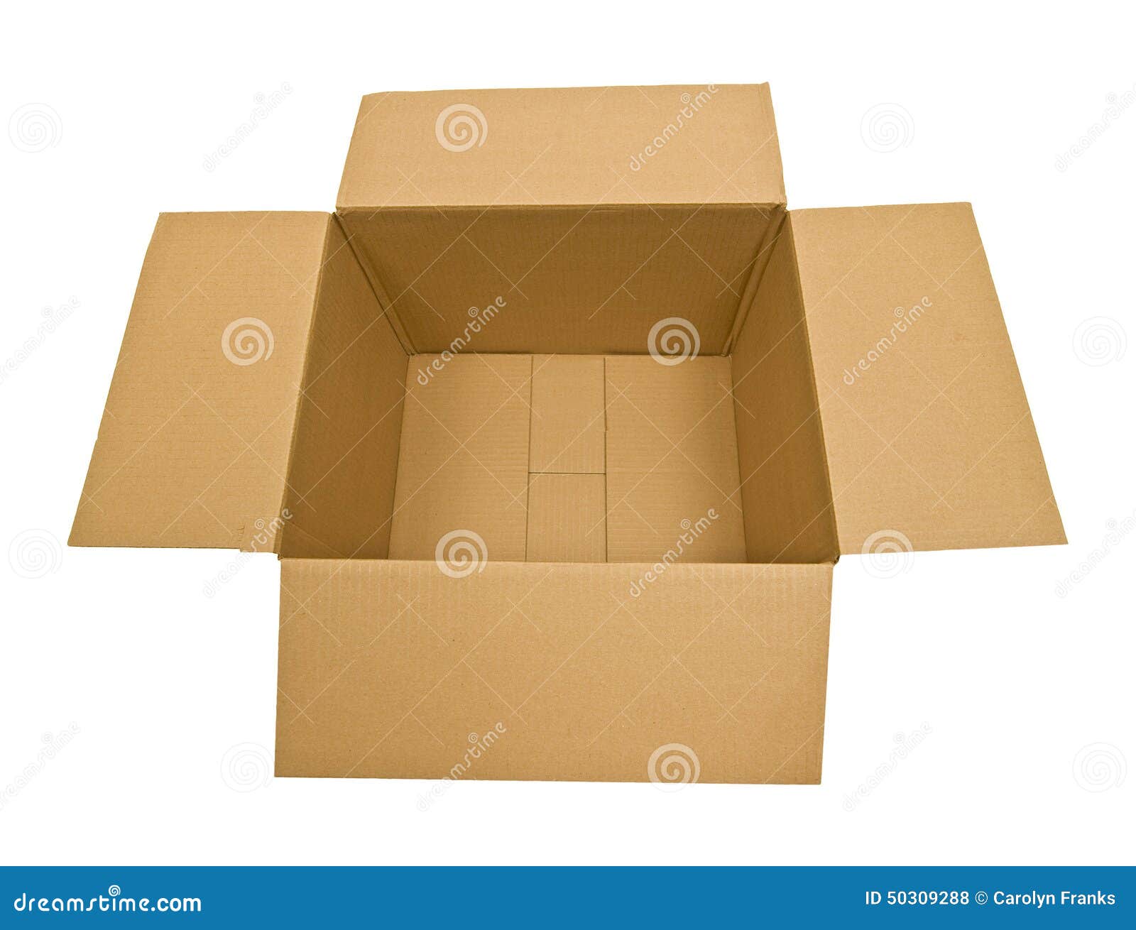 Empty Cardboard Box One Revised Stock Photo - Image of inside, outside ...