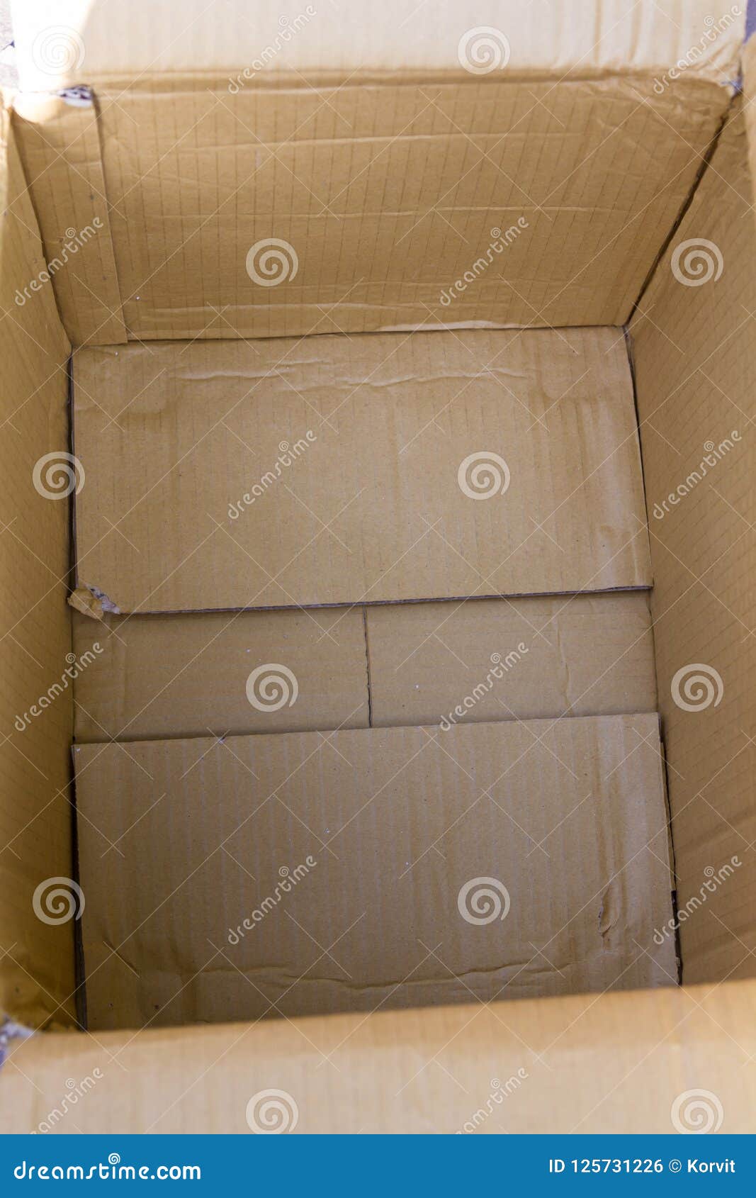 Empty cardboard box stock photo. Image of office, case - 125731226