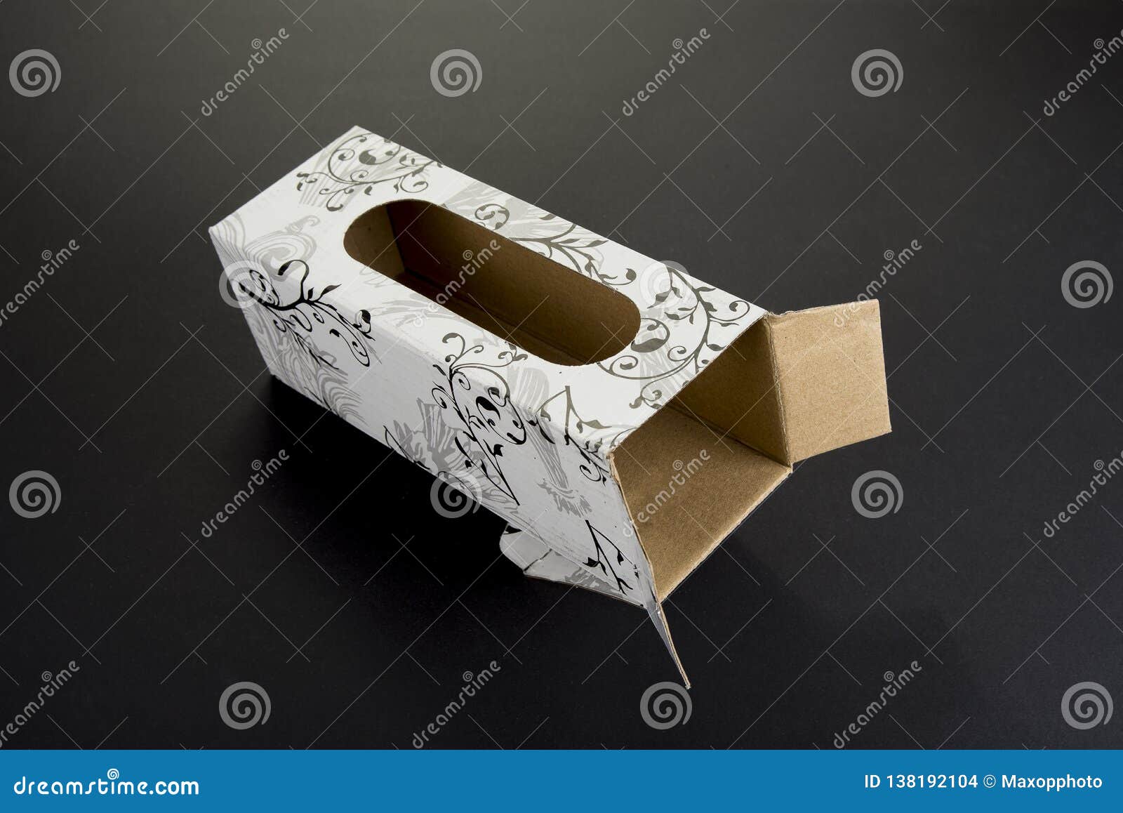 Empty Cardboard Box with Ornaments and the Hole Stock Photo - Image of ...