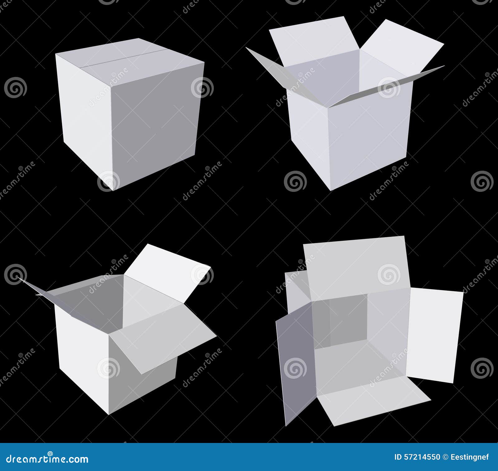 Empty cardboard box set stock vector. Illustration of paper - 57214550