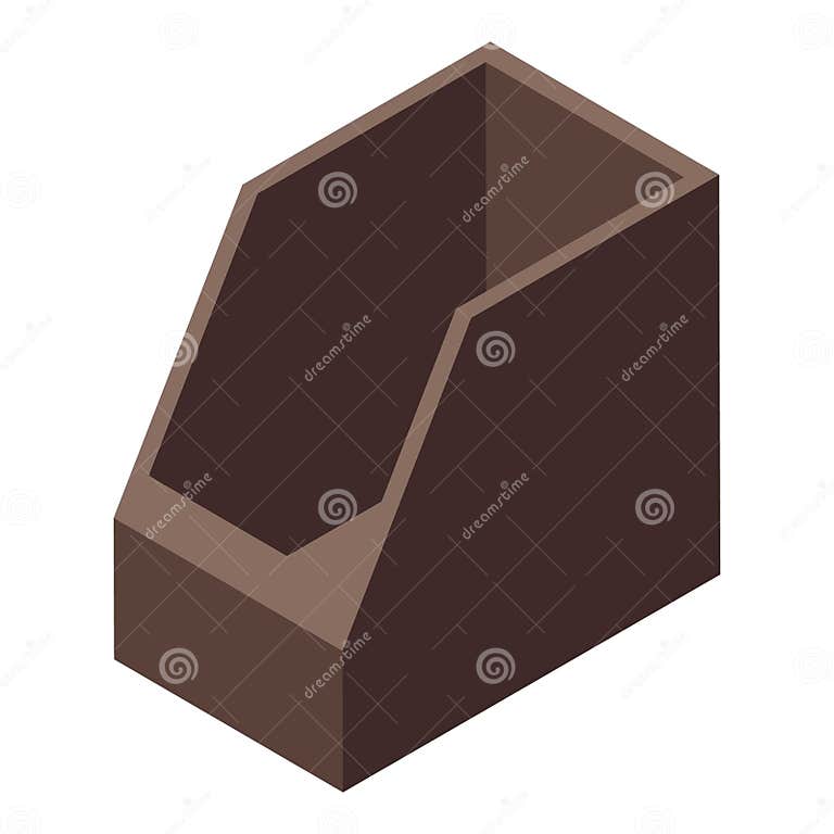 Empty Cardboard Box Standing Upright Isometric View Stock Vector ...