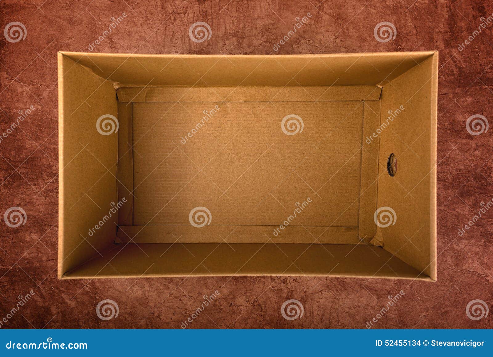 Empty Cardboard Box Top View Stock Photo - Image of wrapping, object ...
