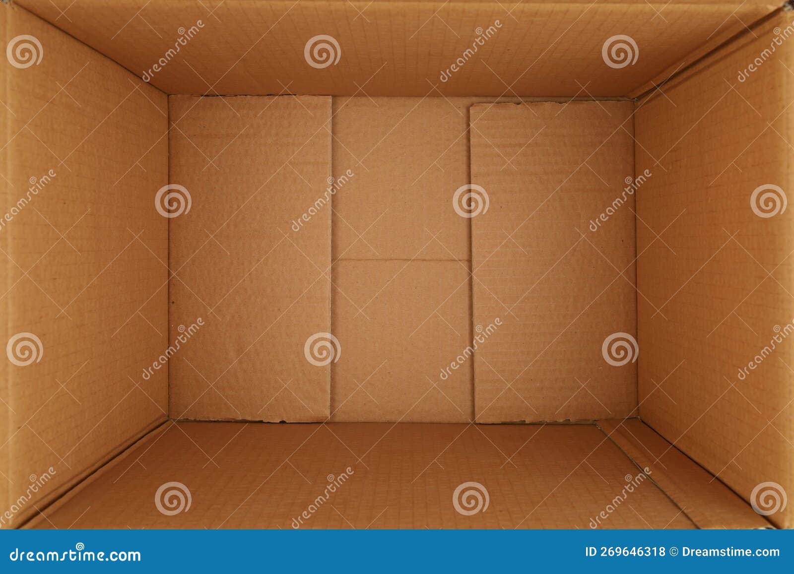 Empty Cardboard Box View from the Inside. the Bottom of a Cardboard Box ...