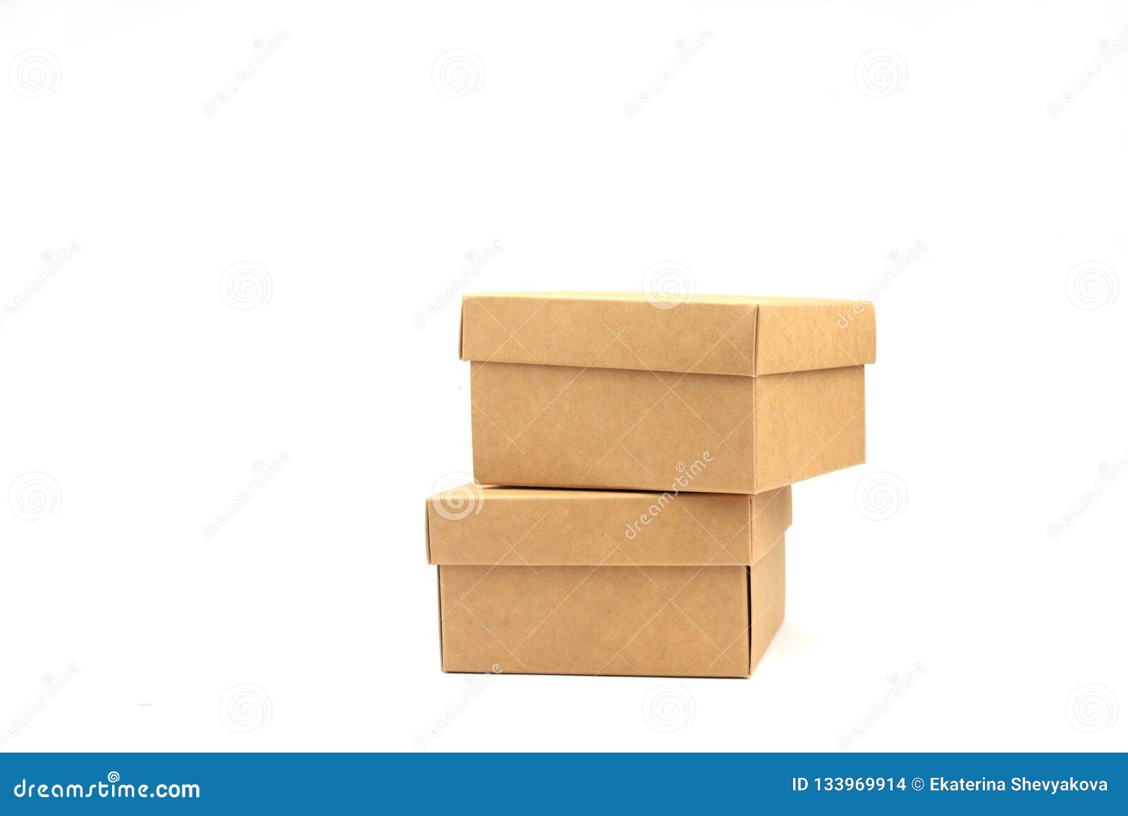 Empty Cardboard Boxes on an Isolated White Background Stock Photo ...