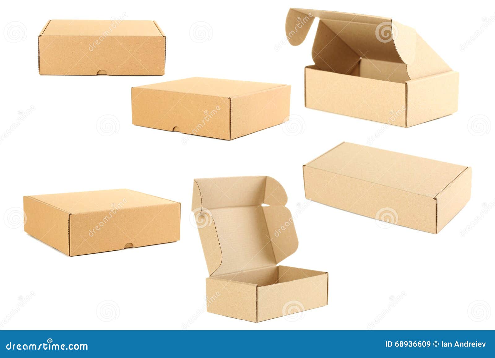 Empty cardboard boxes stock image. Image of blank, brown - 68936609