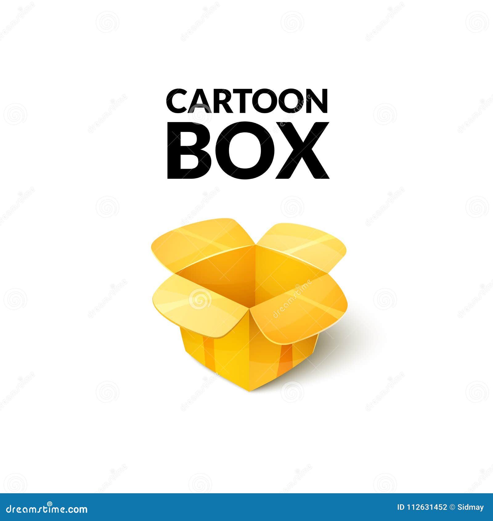 Empty Cardboard Packaging, Open Box Icon in Cartoon Style Stock Vector ...