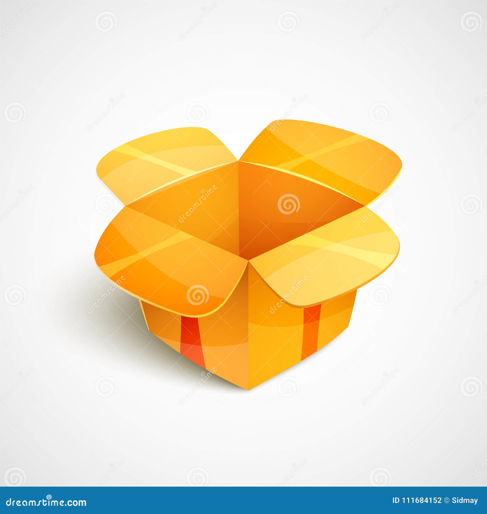 Empty Cardboard Packaging, Open Box Icon in Cartoon Style Stock Vector ...