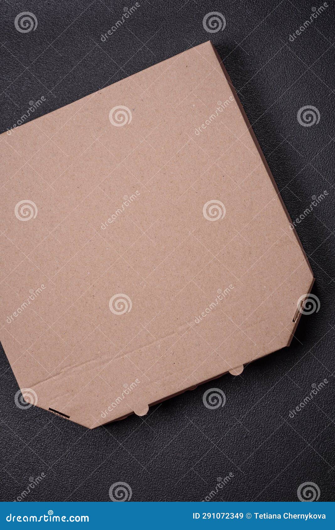 Empty Cardboard Rectangular Brown Box for Delivery of Delicious Pizza ...