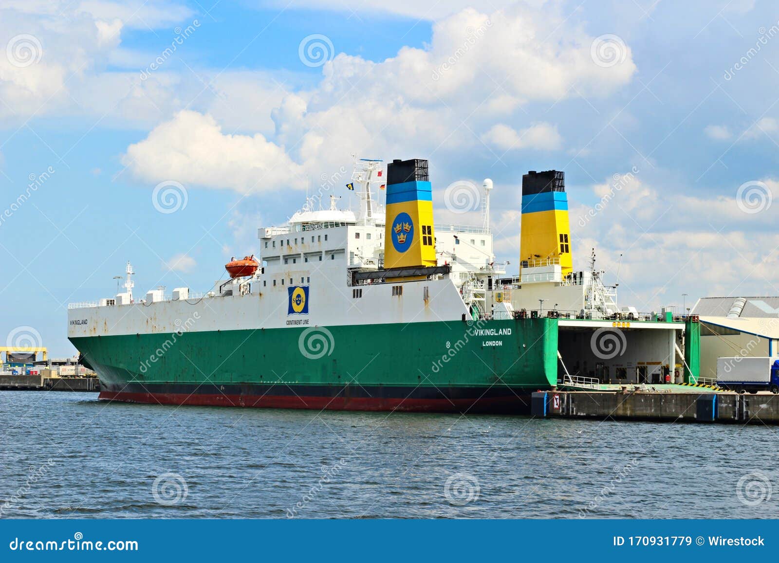 An Empty Cargo Ship Moored in the Port of Rostock Editorial Stock Image ...